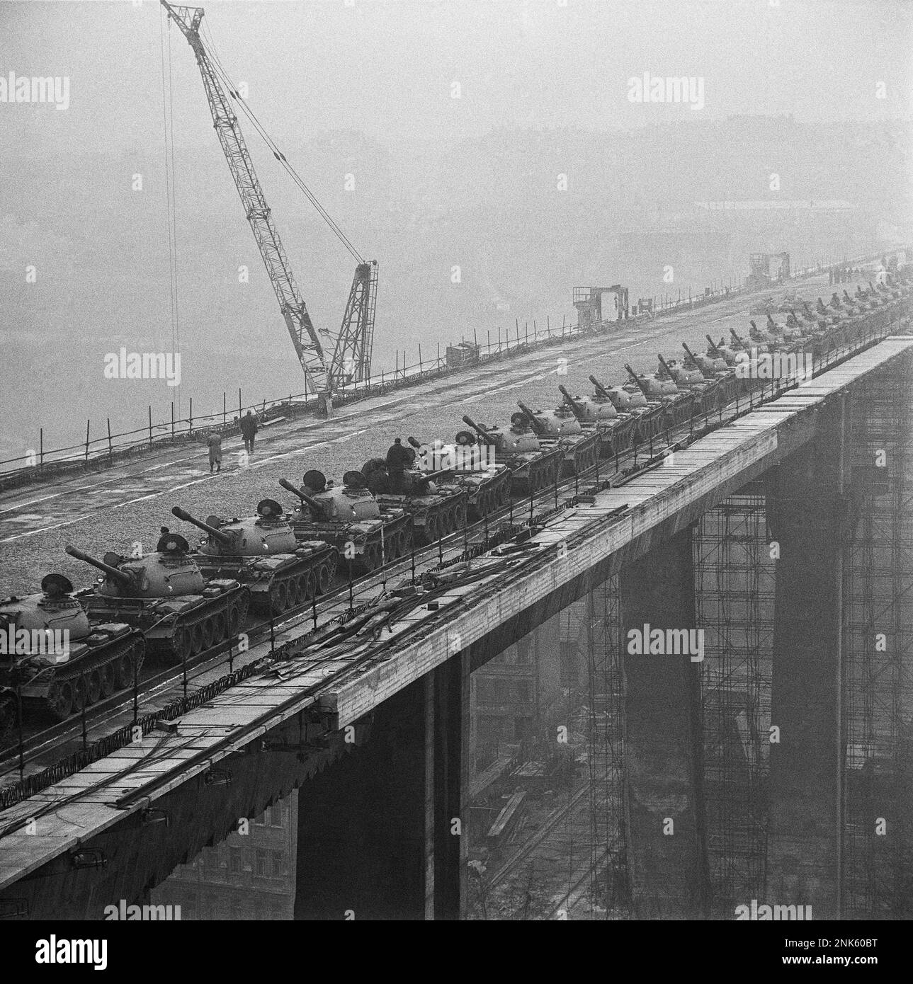 ***NOVEMBER 24, 1970, FILE PHOTO*** Load tests of the Nusel Bridge were ...