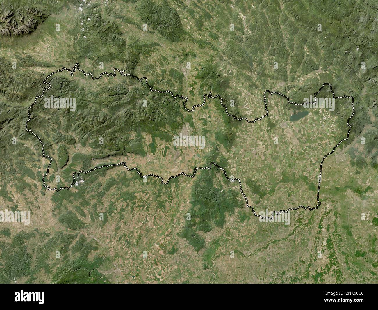 Kosicky, region of Slovakia. Low resolution satellite map Stock Photo ...