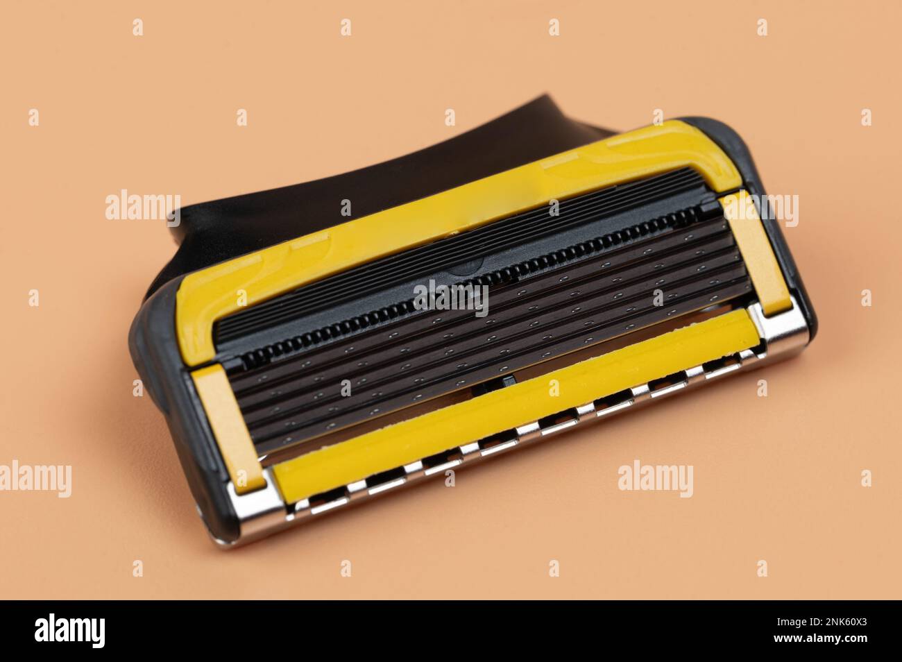 New shave blade with four razor close up view isolated Stock Photo - Alamy