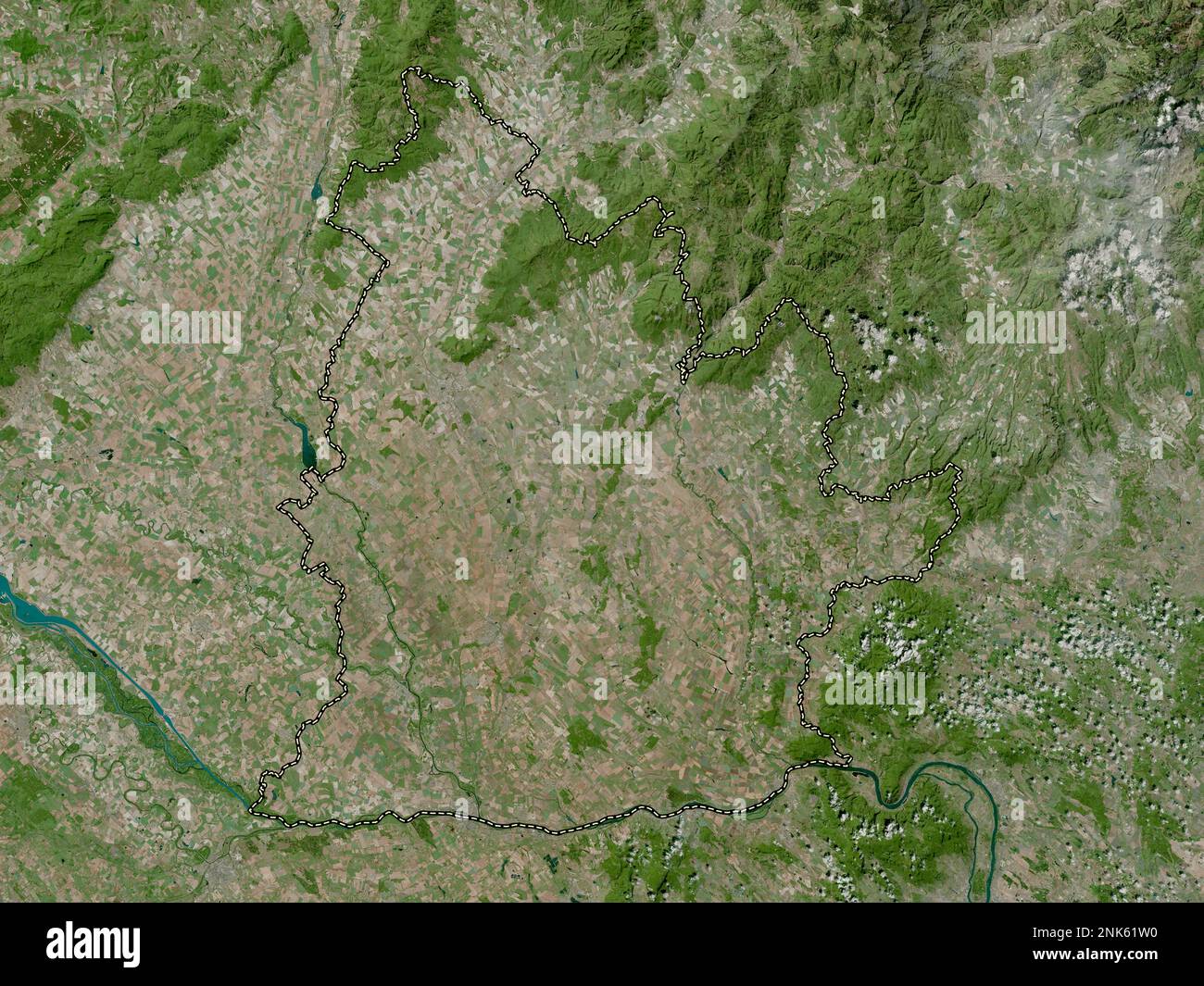Nitriansky, region of Slovakia. High resolution satellite map Stock ...