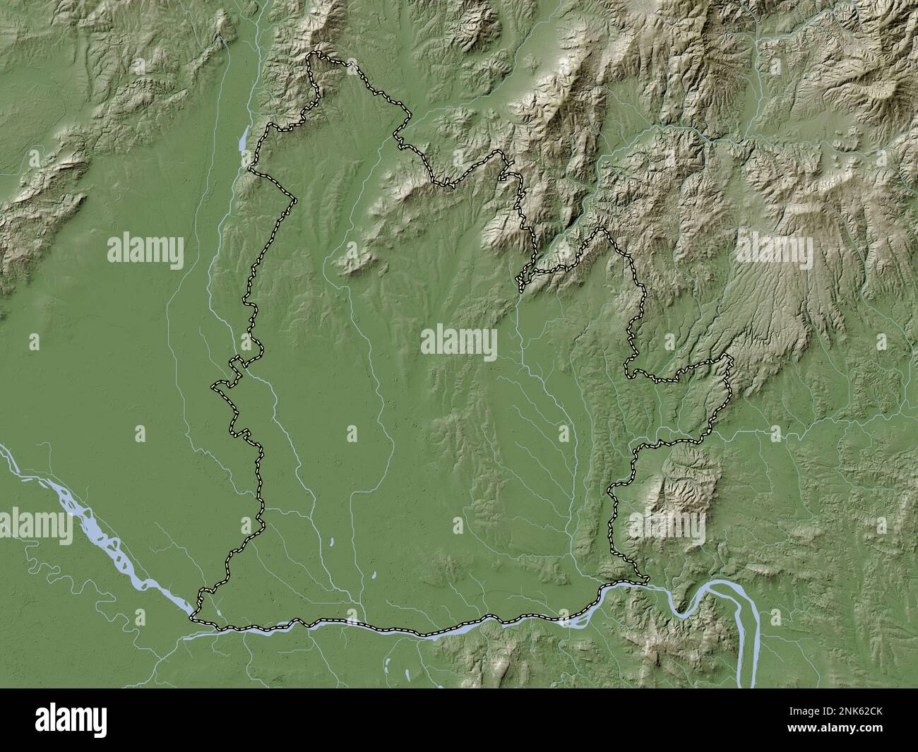 Nitriansky, region of Slovakia. Elevation map colored in wiki style ...