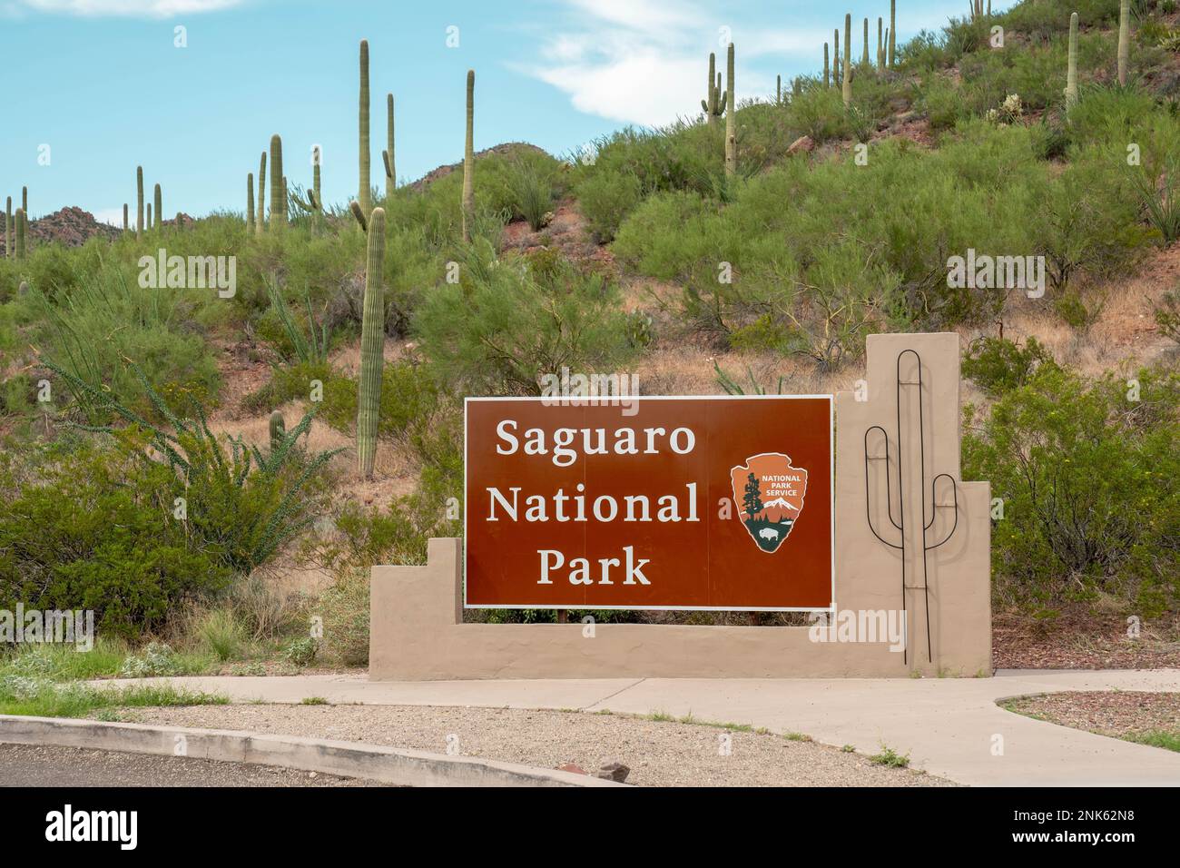 Saguaro national park sign hi-res stock photography and images - Alamy