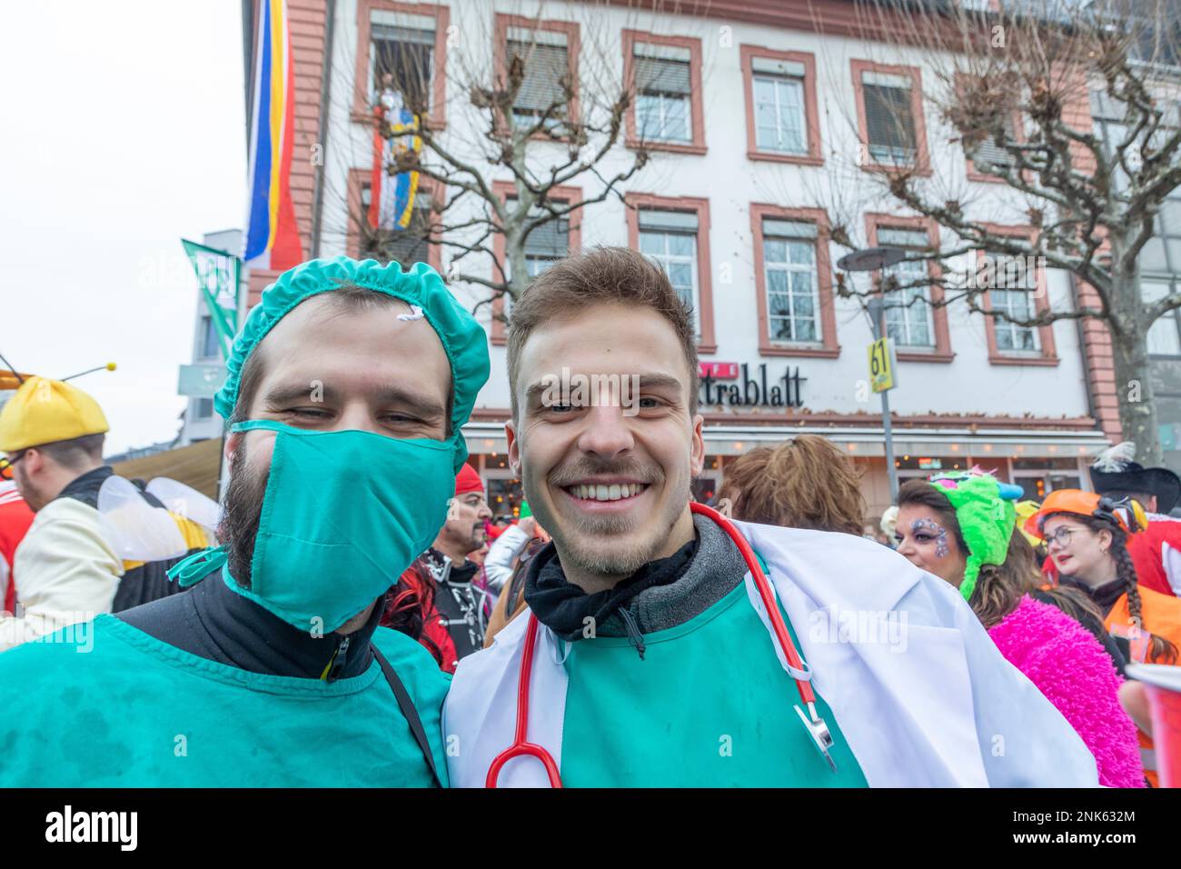 Mainz, Germany - February 16, 2023: people celebrate the ...
