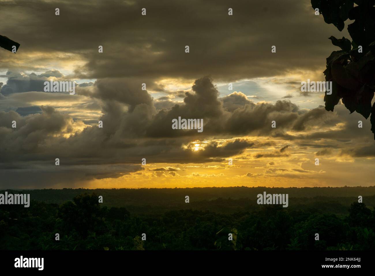 Beautiful sunrise in the mountains. Bandarban is a mountainous region ...