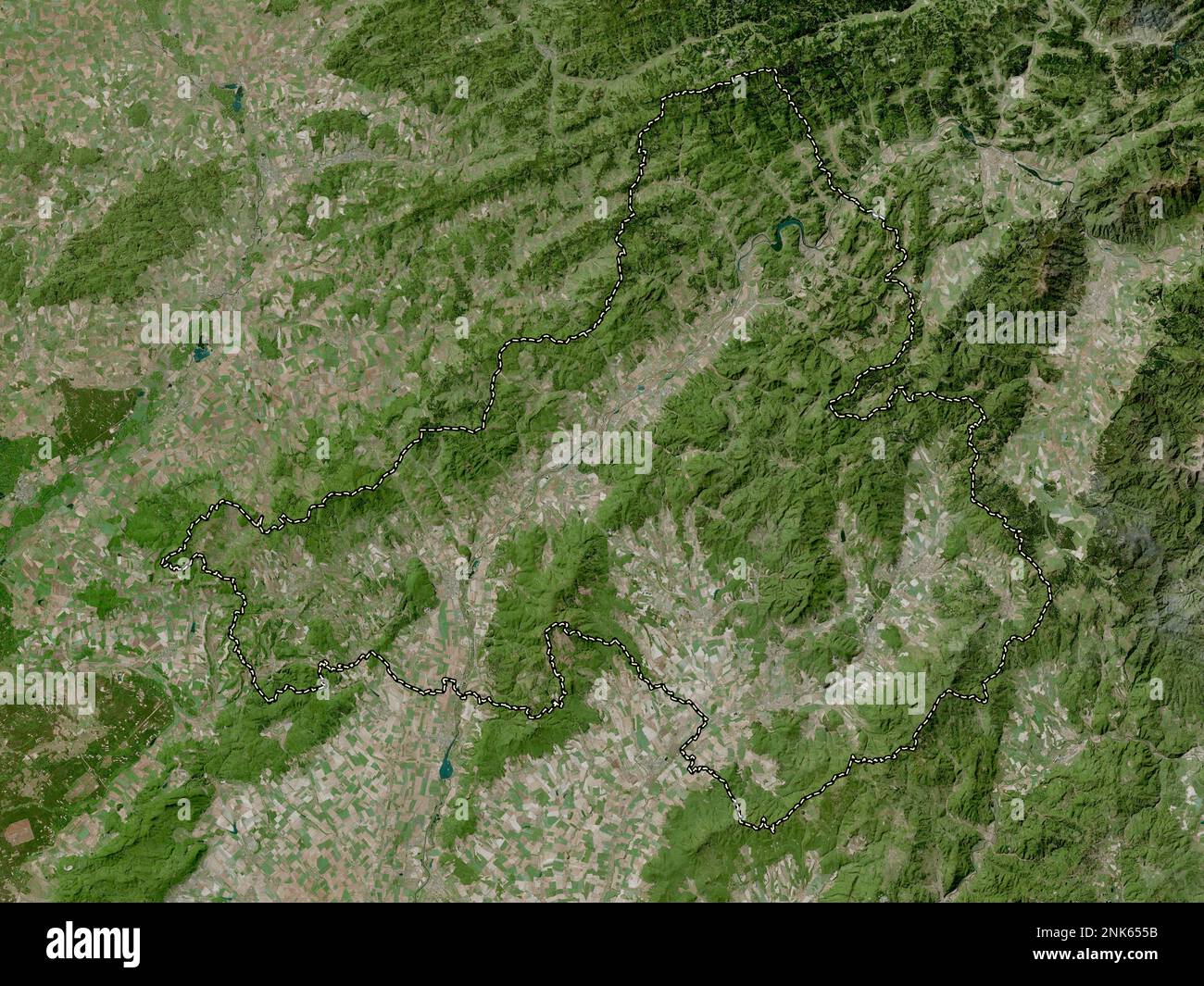 Trenciansky, region of Slovakia. High resolution satellite map Stock ...