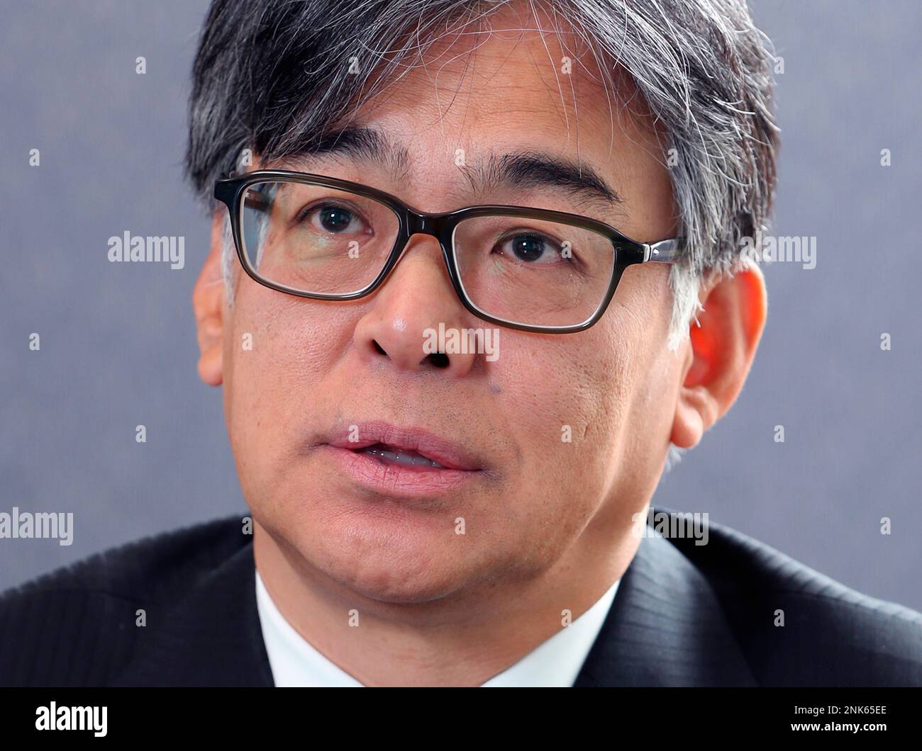 Fujitsu Limited President Takahito Tokita speaks during an interview at ...