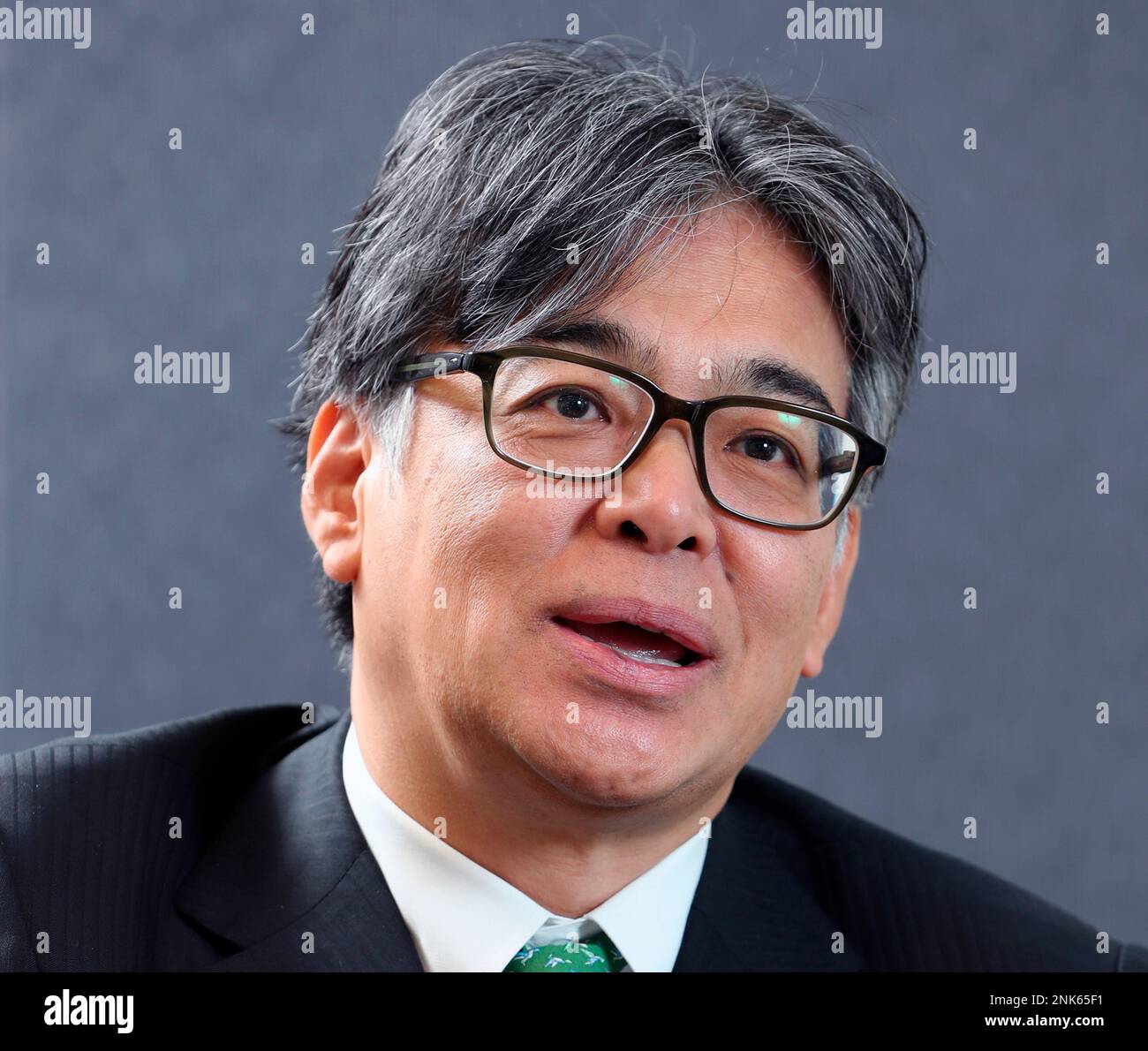 Fujitsu Limited President Takahito Tokita speaks during an interview at ...