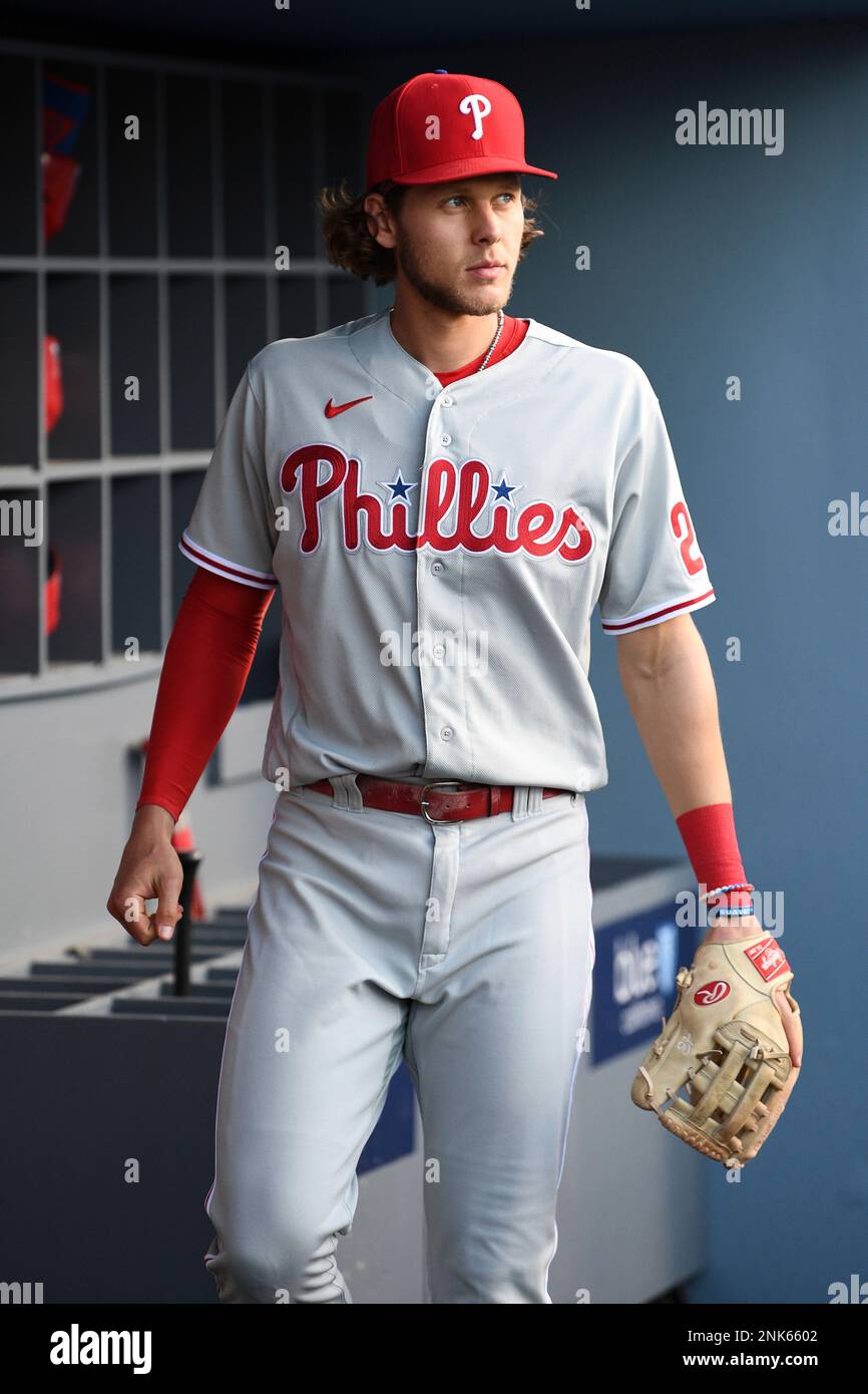 LOS ANGELES, CA - MAY 14: Philadelphia Phillies third baseman Alec Bohm ...