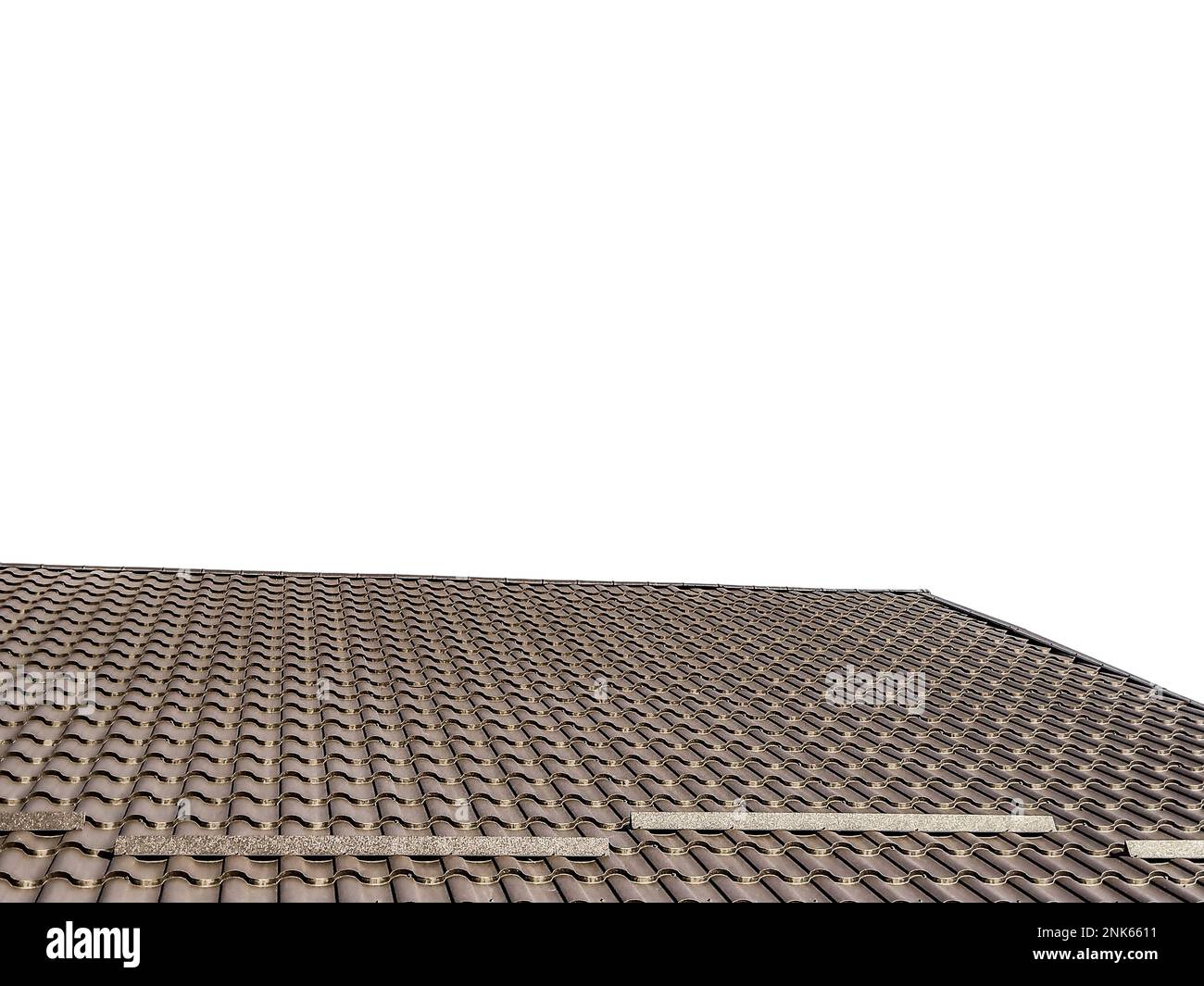 tile roof isolated on white background - house concept Stock Photo - Alamy