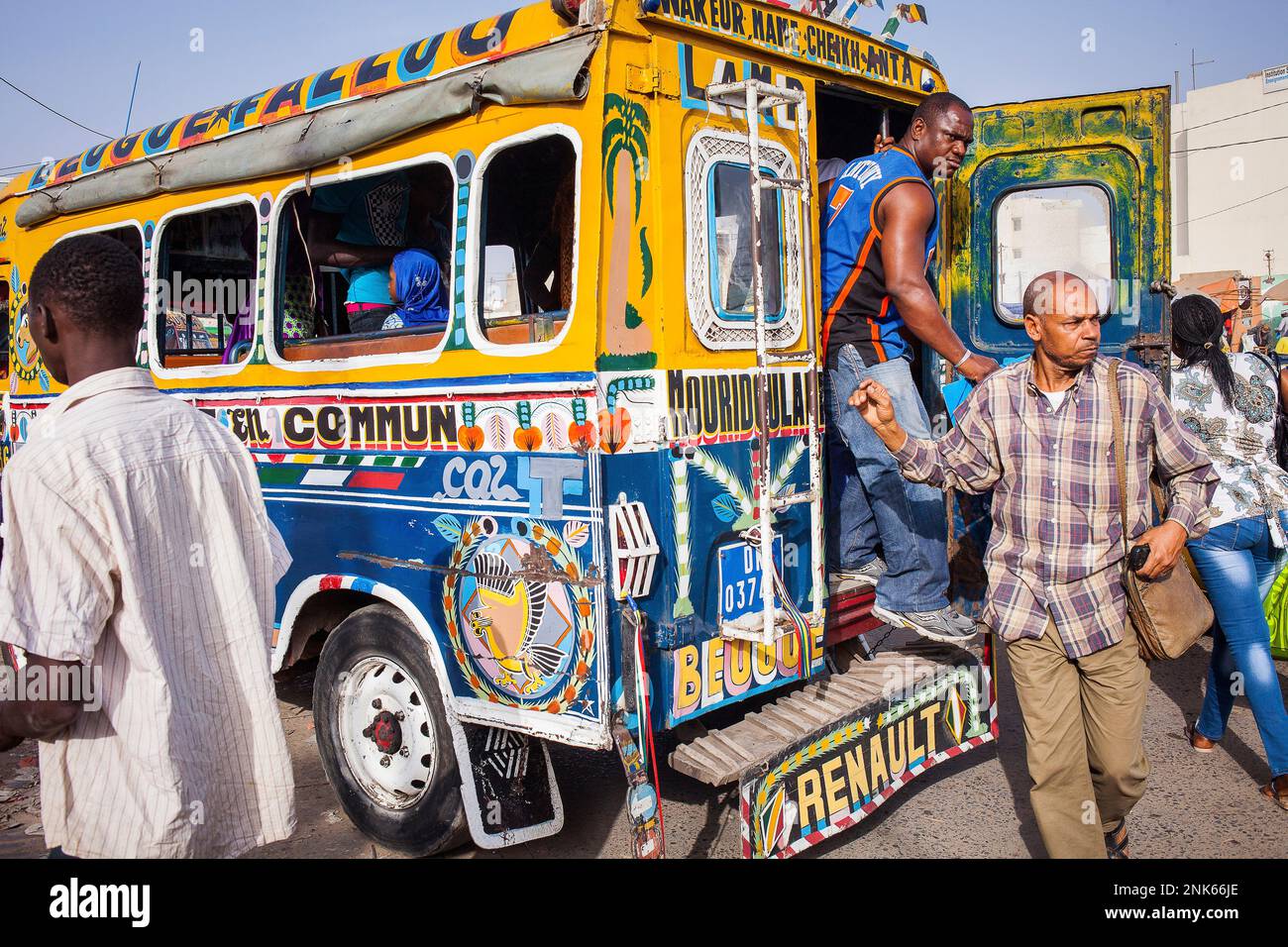 Traditional public transport bus, Dakar, Senegal Stock Photo - Alamy