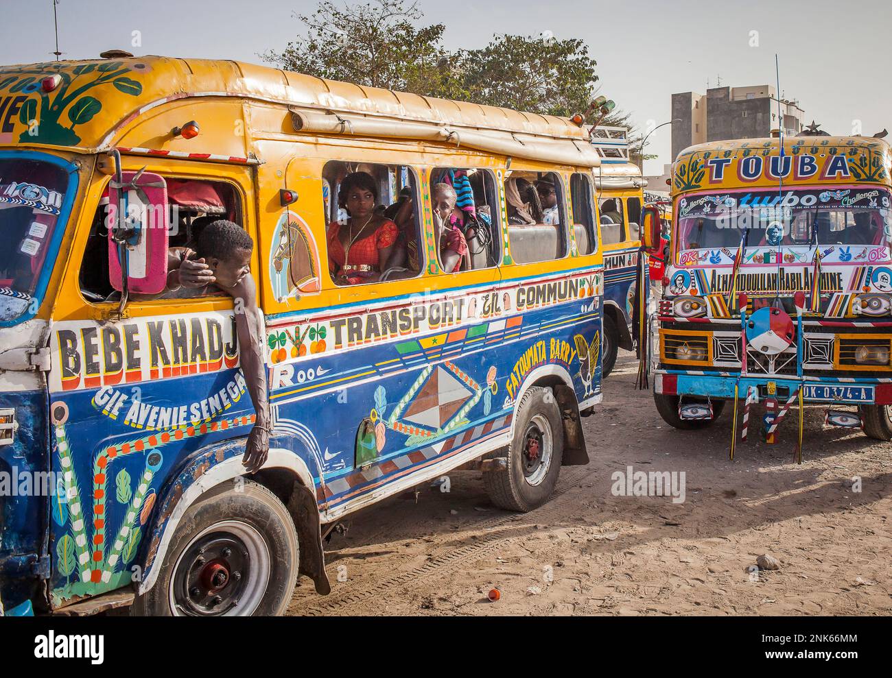Traditional public transport bus, Dakar, Senegal Stock Photo - Alamy