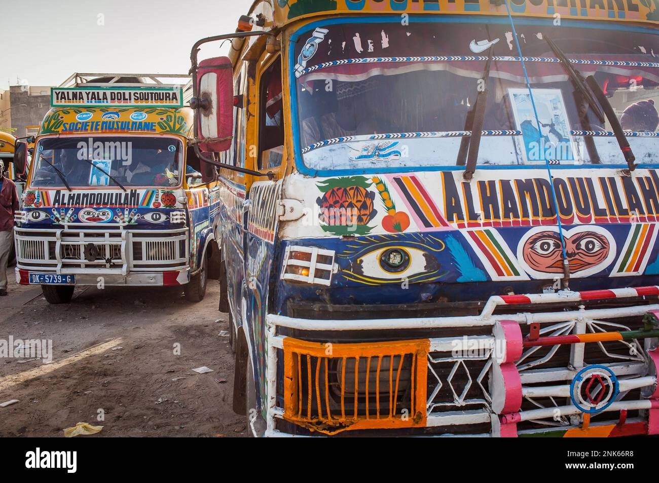 Traditional public transport bus, Dakar, Senegal Stock Photo - Alamy