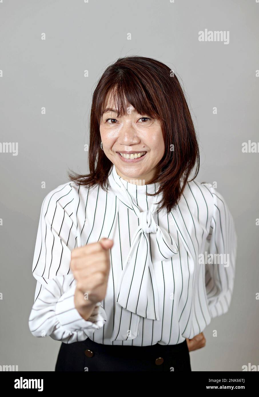 Naoko Takahashi, a retired marathoner, poses for a photo in Tokyo on May 17, 2022. Takahashi won ...