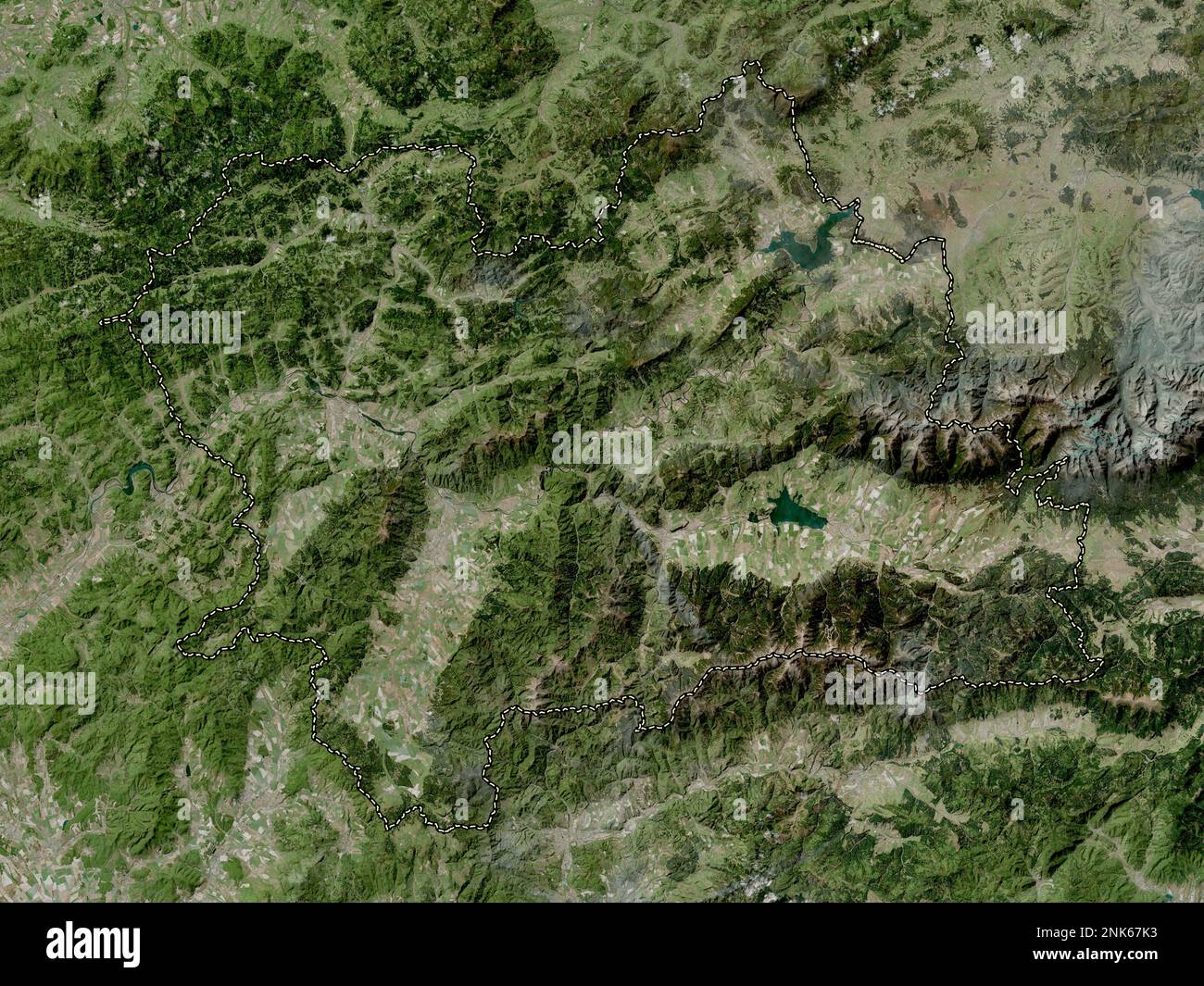 Zilinsky, region of Slovakia. High resolution satellite map Stock Photo ...