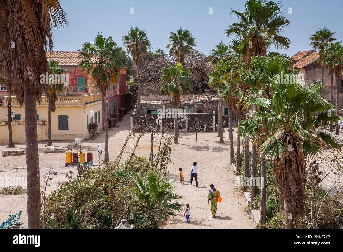 street scene, colonial houses of Gorée Island, Senegal Stock Photo - Alamy