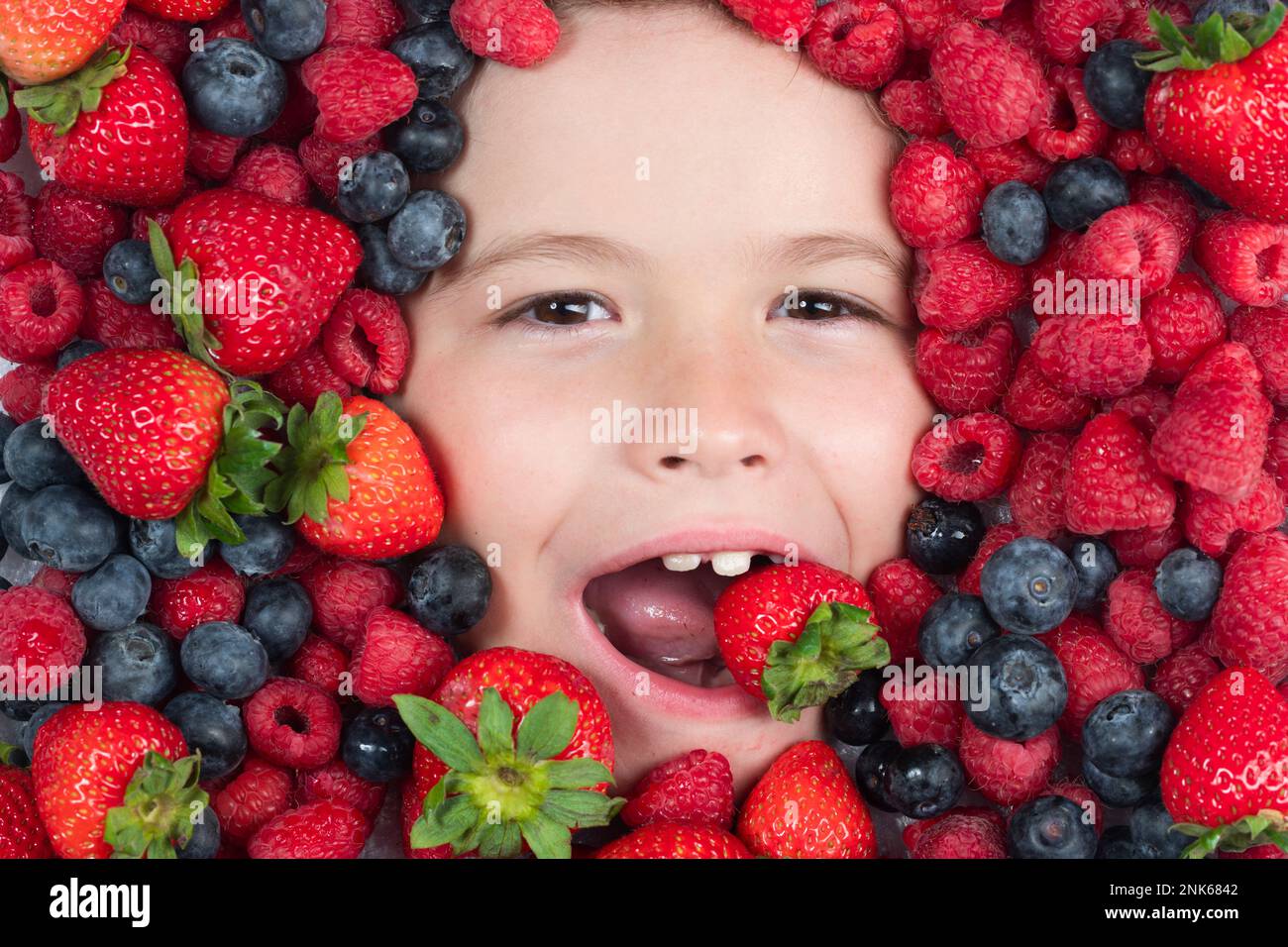 Berrie set. Berries mix of strawberry, blueberry, raspberry, blackberry ...