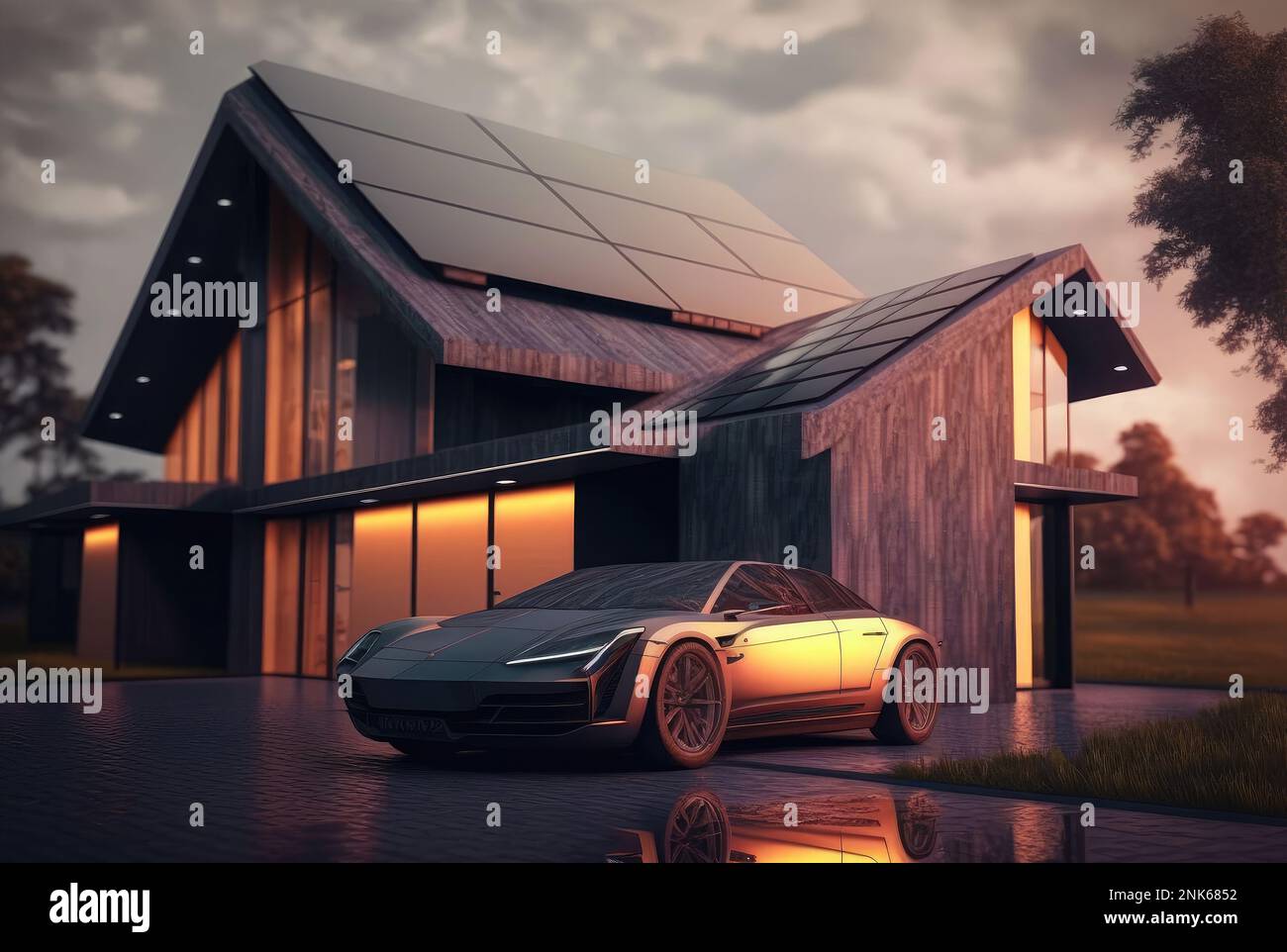 Solar garage roof hi-res stock photography and images - Alamy