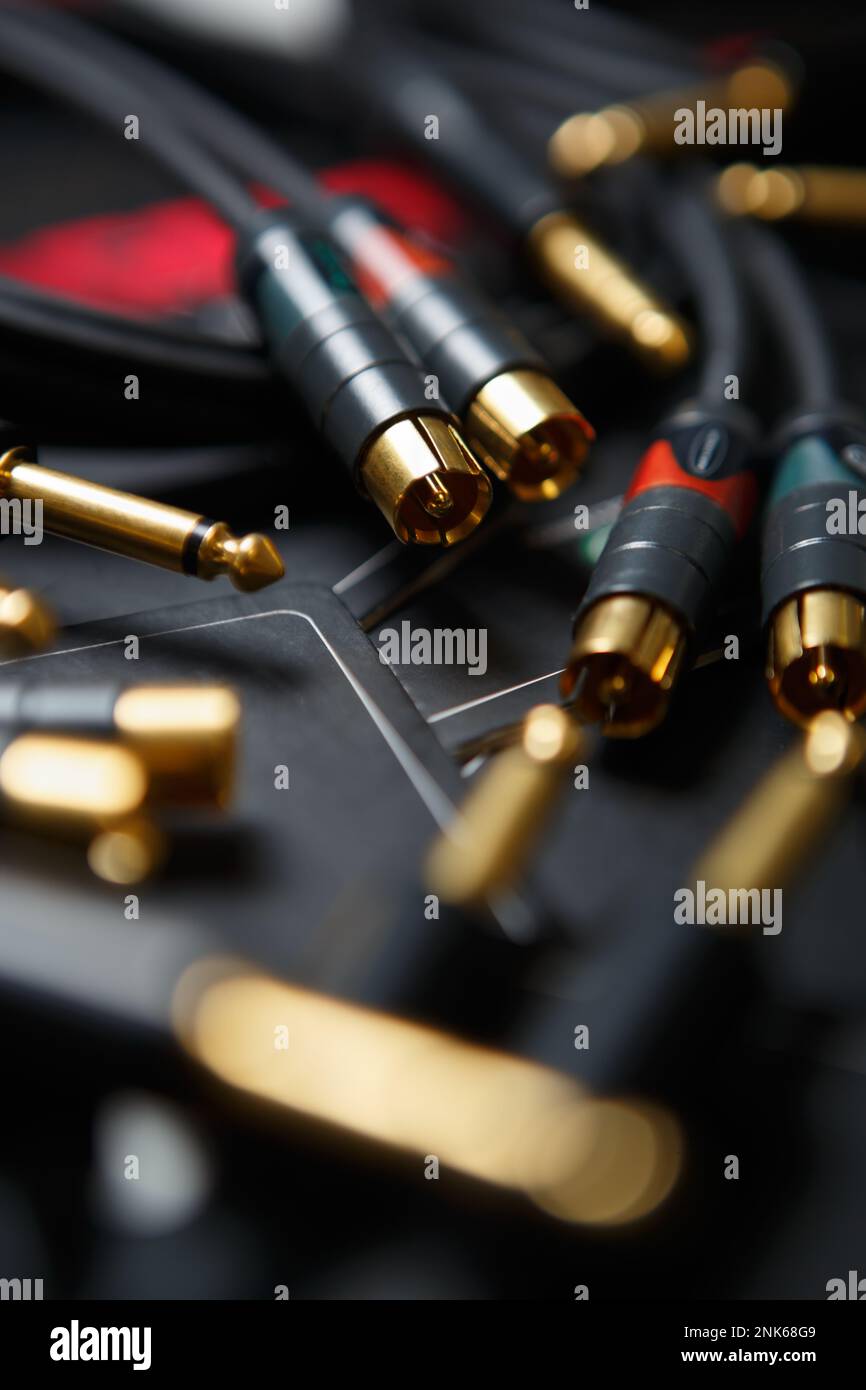 Set of professional audio cables for sound recording studio. Buy hi fi ...
