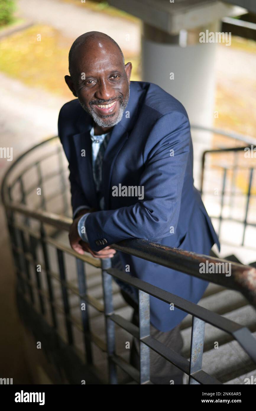 Oussouby SACKO attends an interview in Kyoto City, Kyoto Prefecture on ...