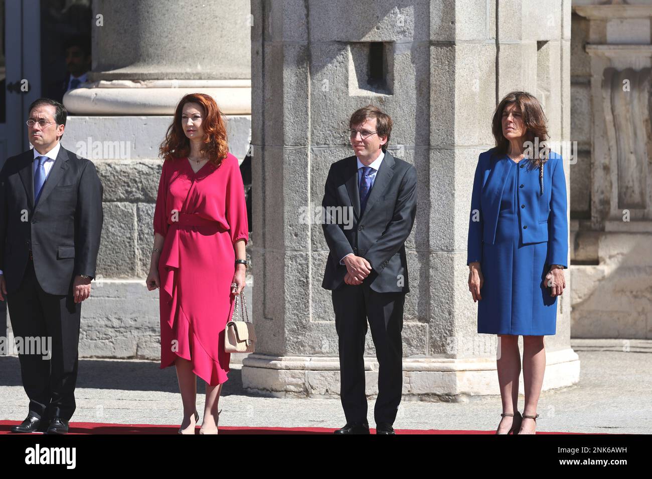 The mayor of Madrid, José Luis Martínez Almeida (2r), during the ...