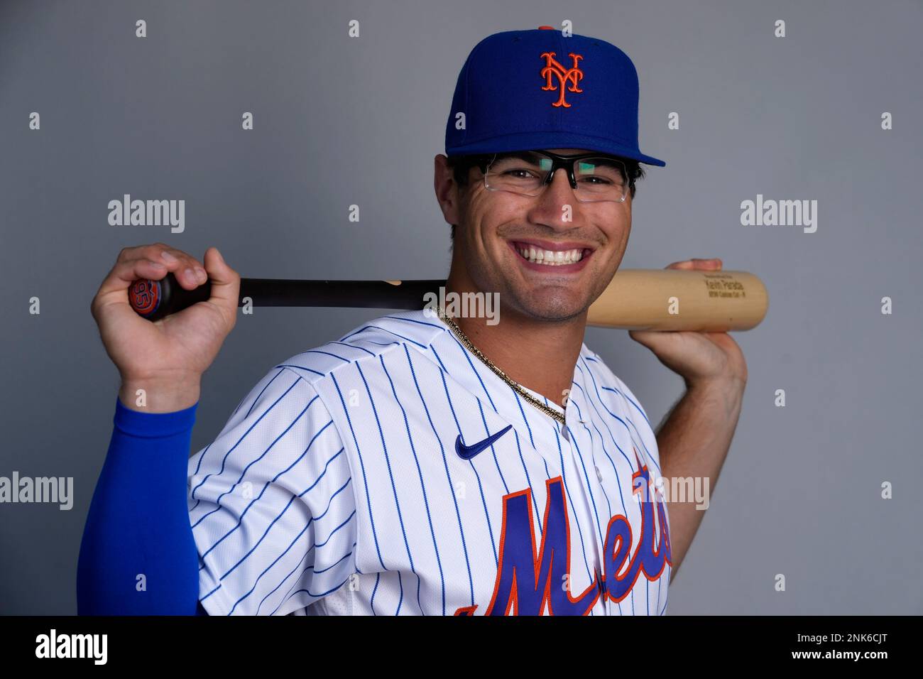This is a 2023 photo of Kevin Parada of the New York Mets baseball team ...