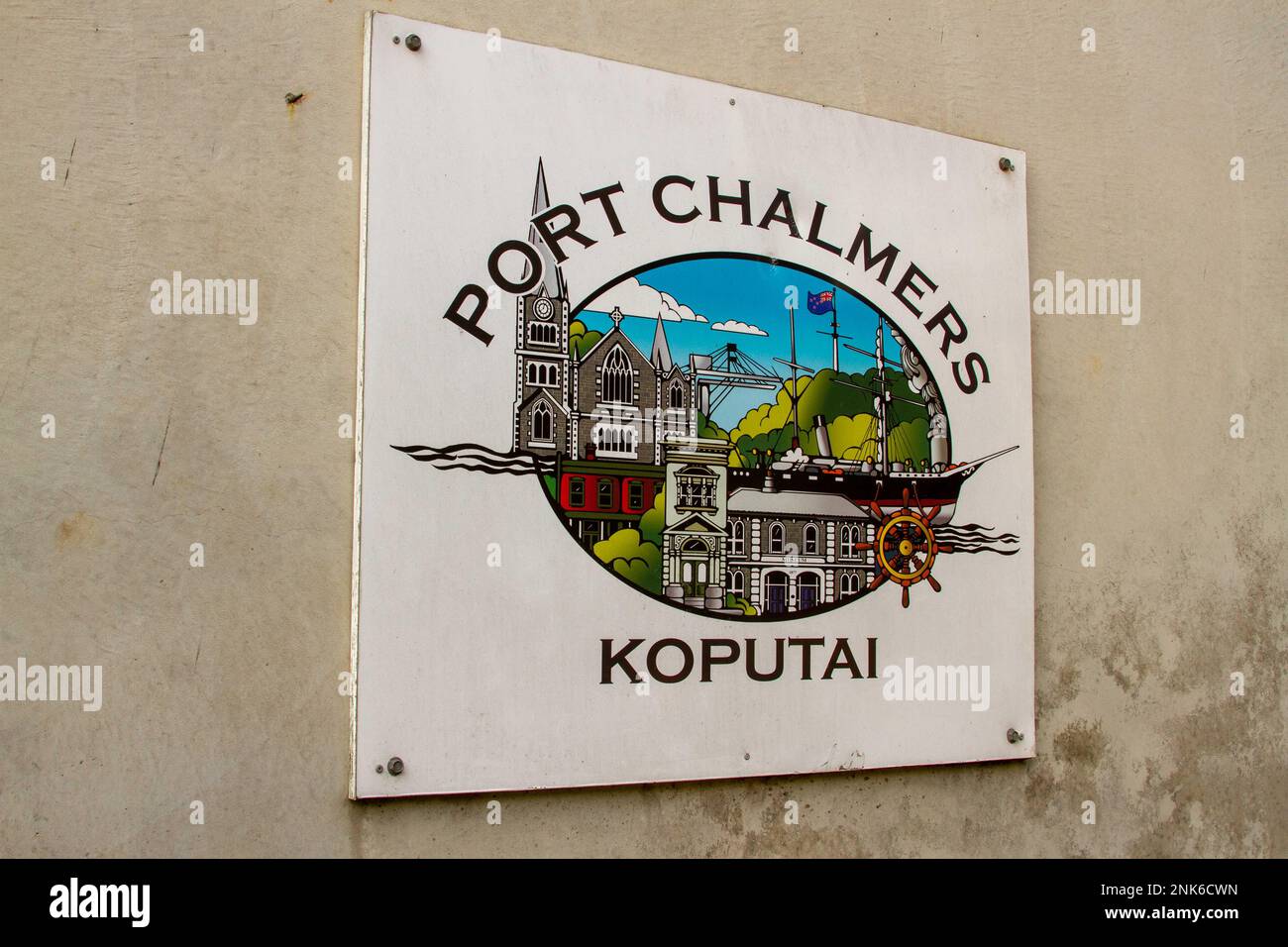 Port Chalmers, New Zealand - January 23, 2023 : Sign for Port Chalmers ...