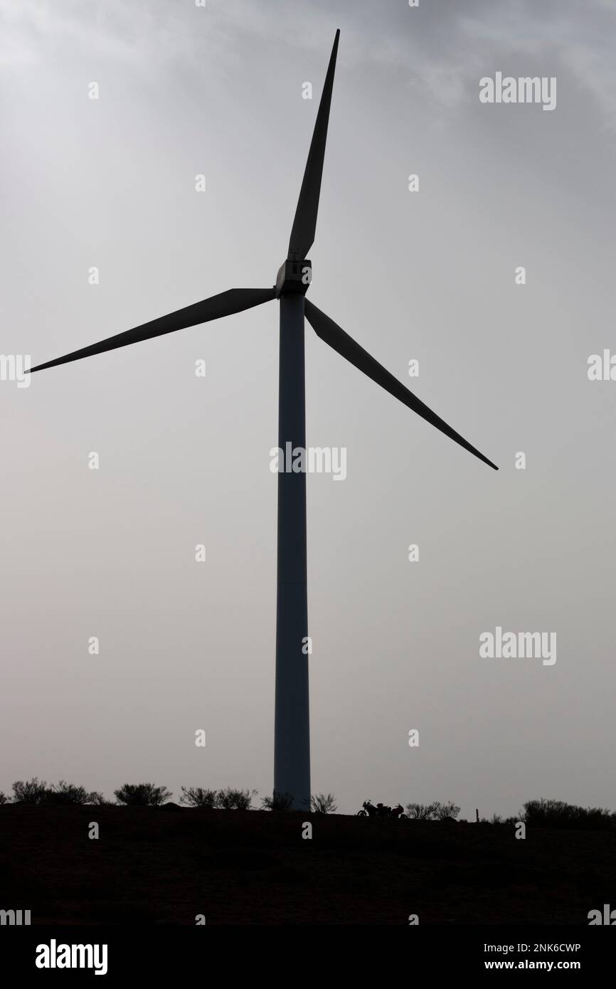 windmills, on the crest of a mountain, producers of electricity, clean ...
