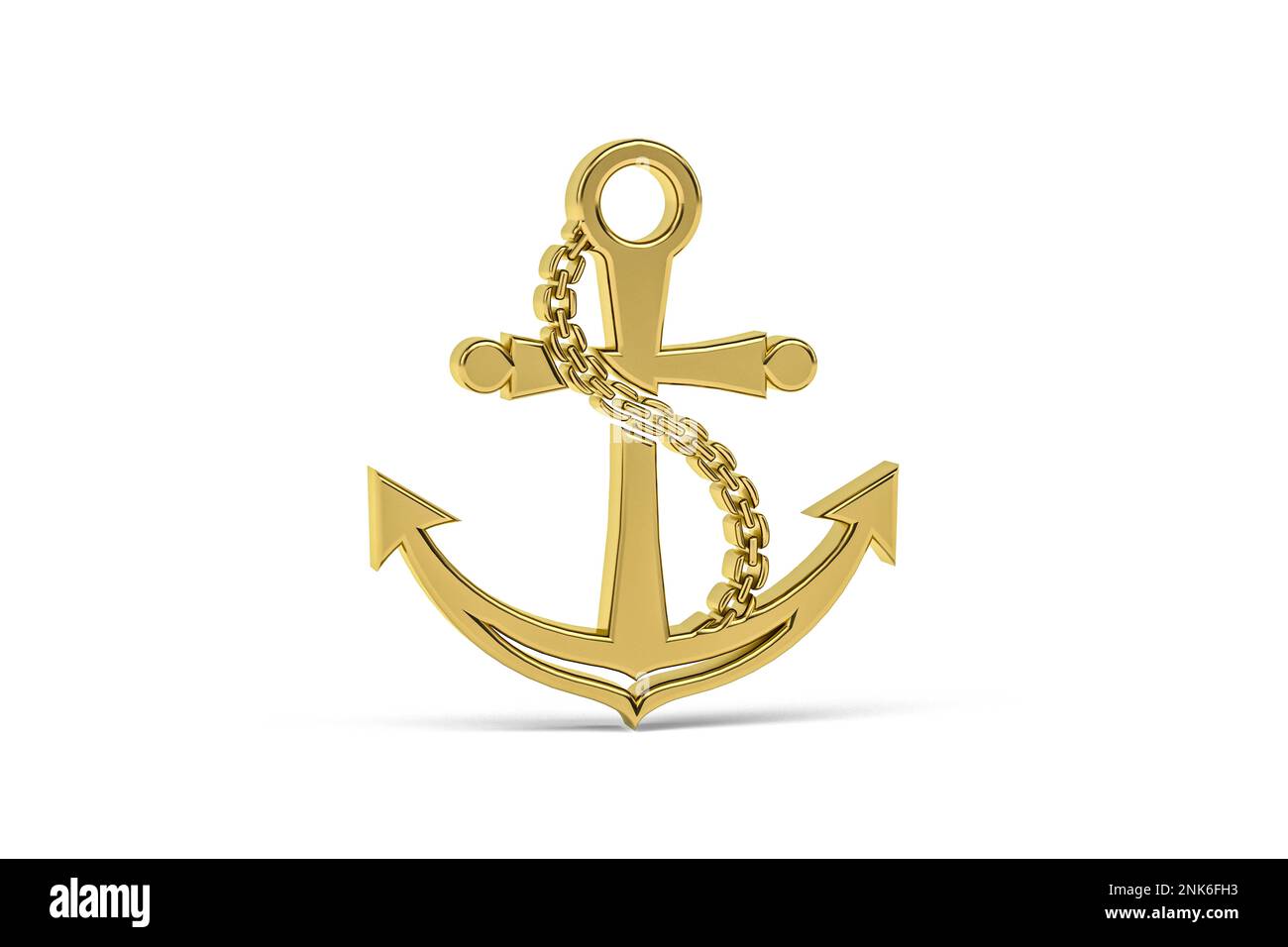 Golden 3d anchor icon isolated on white background - 3d render Stock ...