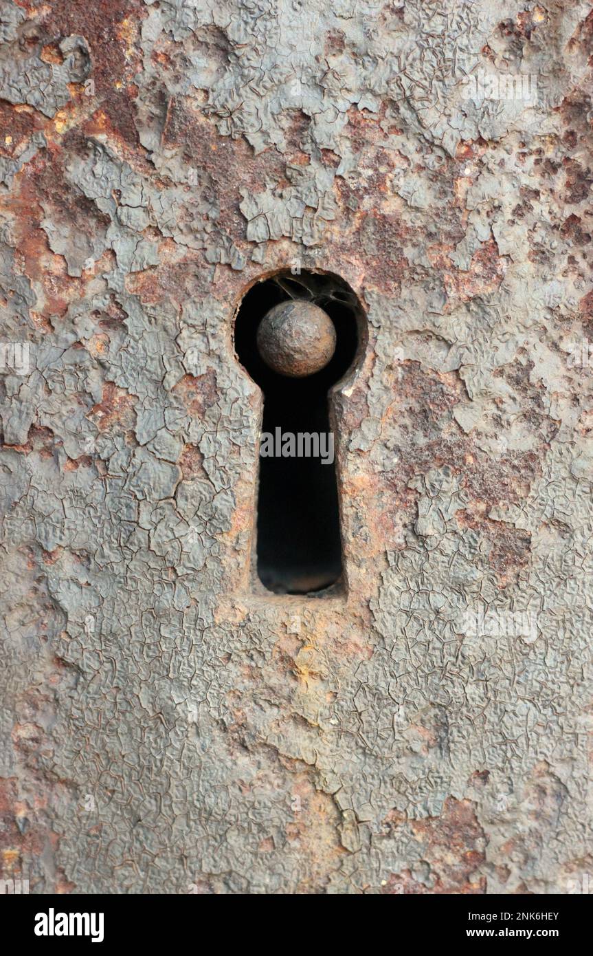 Traditional vintage heavy metal keyhole Stock Photo - Alamy