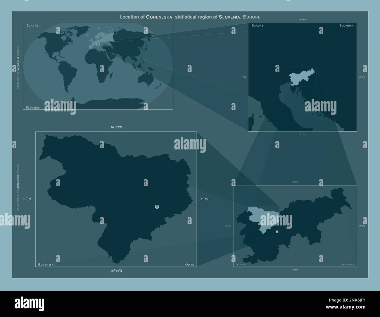 Vector map of gorenjska hi-res stock photography and images - Alamy
