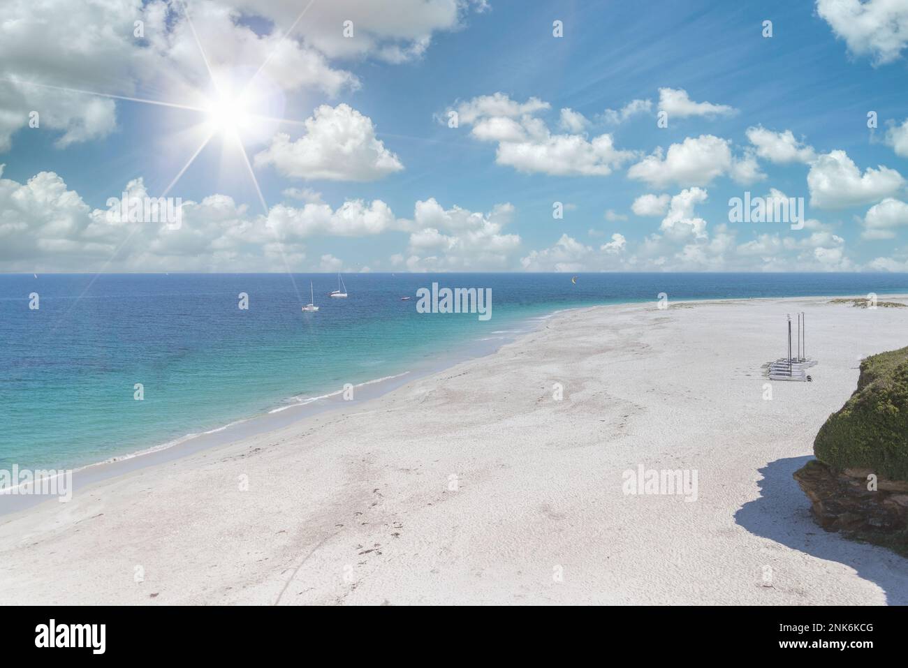 Beach, ile de Groix in Morbihan, in Brittany, Plage des Grands Sables ...