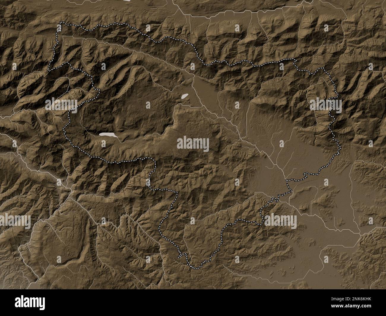 Gorenjska, statistical region of Slovenia. Elevation map colored in ...