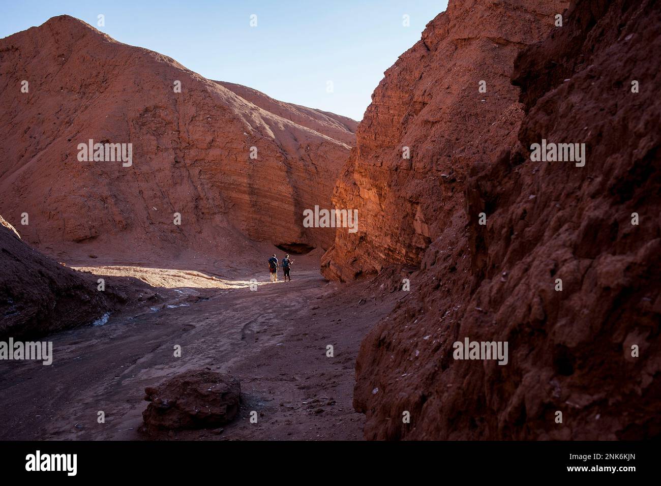 Trekking in Quebrada del Diablo (Devil´s gorge), Atacama desert, near ...