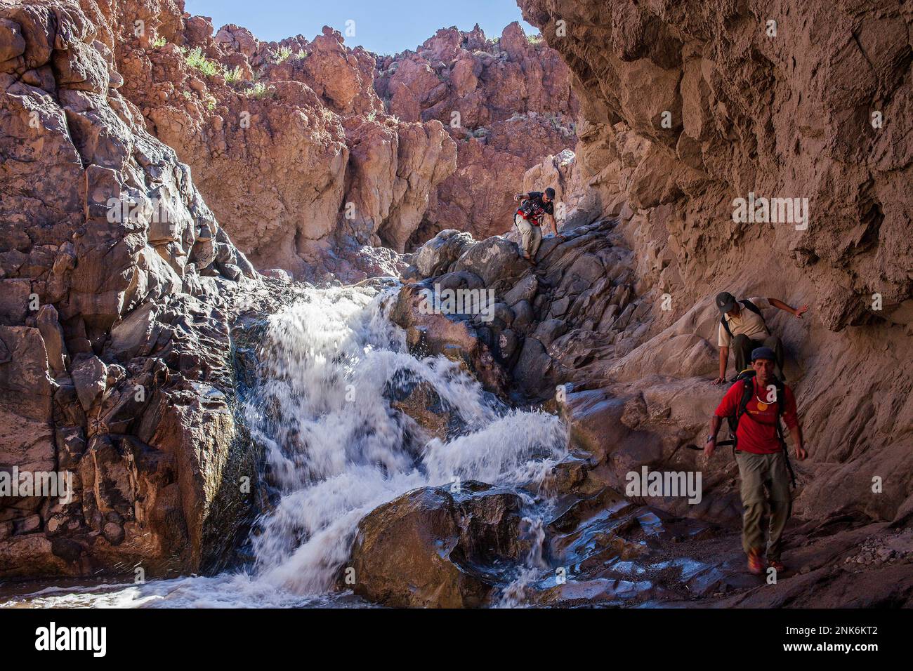 Trekking in Puritama river, Guantin Valley or ravine , near San Pedro ...