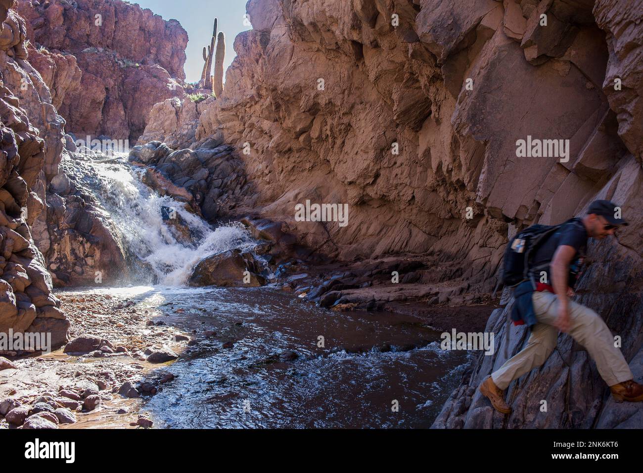 Trekking in Puritama river, Guantin Valley or ravine , near San Pedro ...