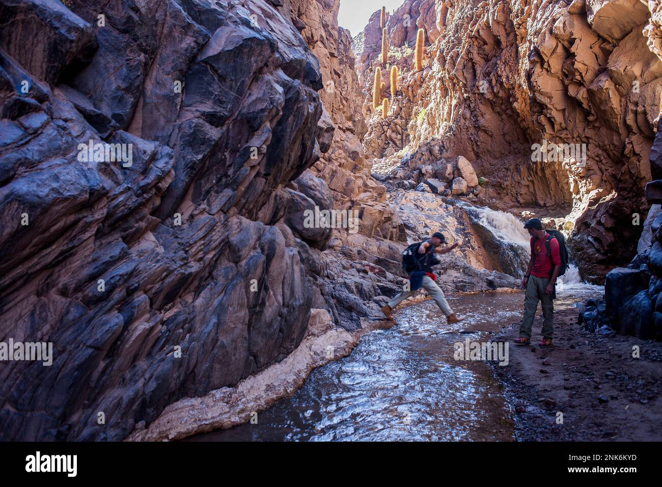 Trekking in Puritama river, Guantin Valley or ravine , near San Pedro ...