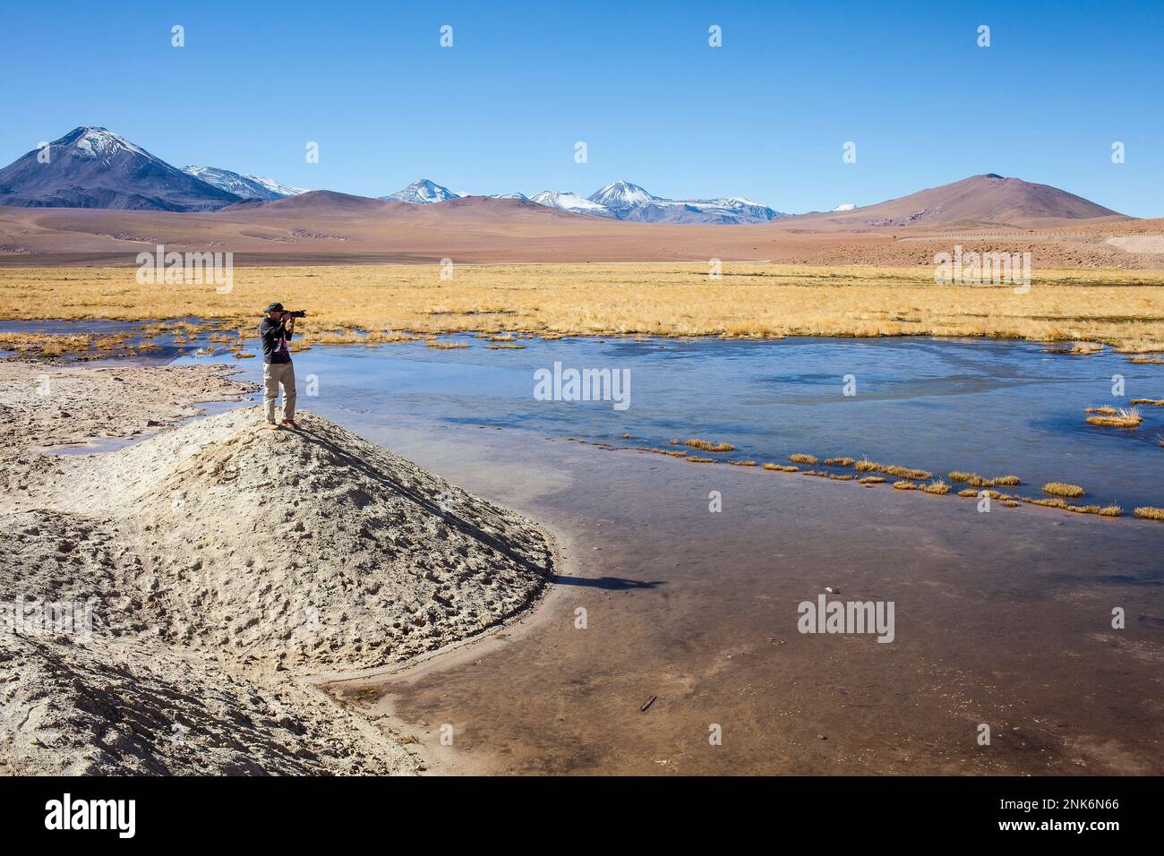 Altiplano, Vado Putana, near El Tatio geysers,in background Andes ...