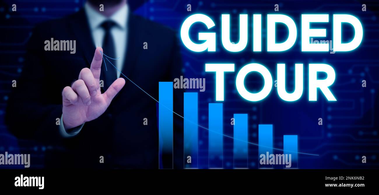 Conceptual display Guided Tour. Word for advice or information aimed at ...