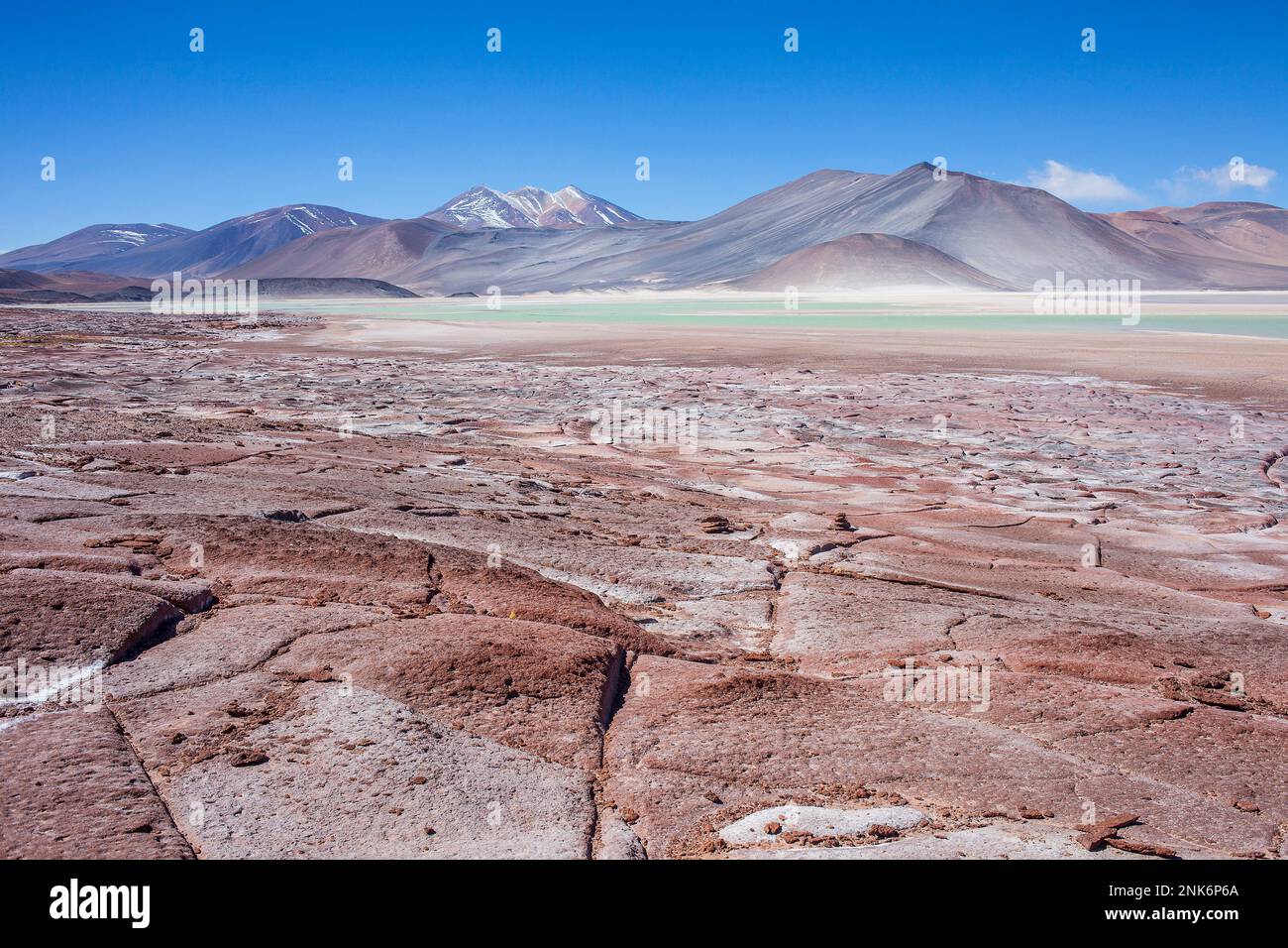 Piedras Rojas (Red Stones). In Salar (salt flats) or laguna (lagoon) de ...