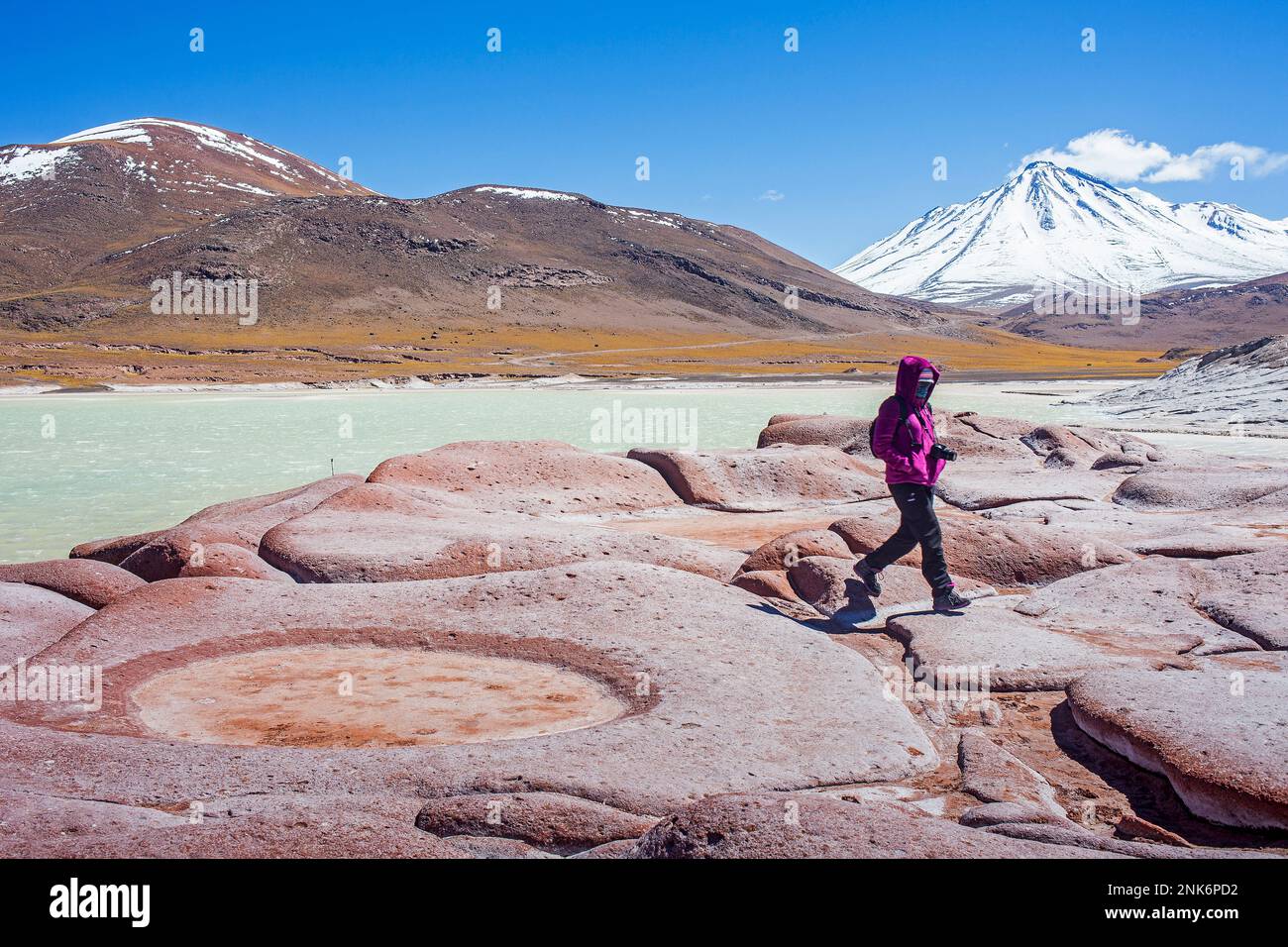 Piedras Rojas (Red Stones). In Salar (salt flats) or laguna (lagoon) de ...