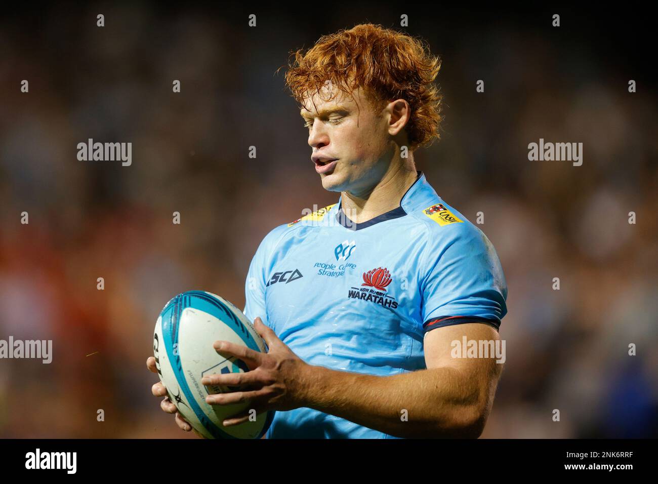 SYDNEY, AUSTRALIA - MAY 14: Tane Edmed of Waratahs about to take a line ...