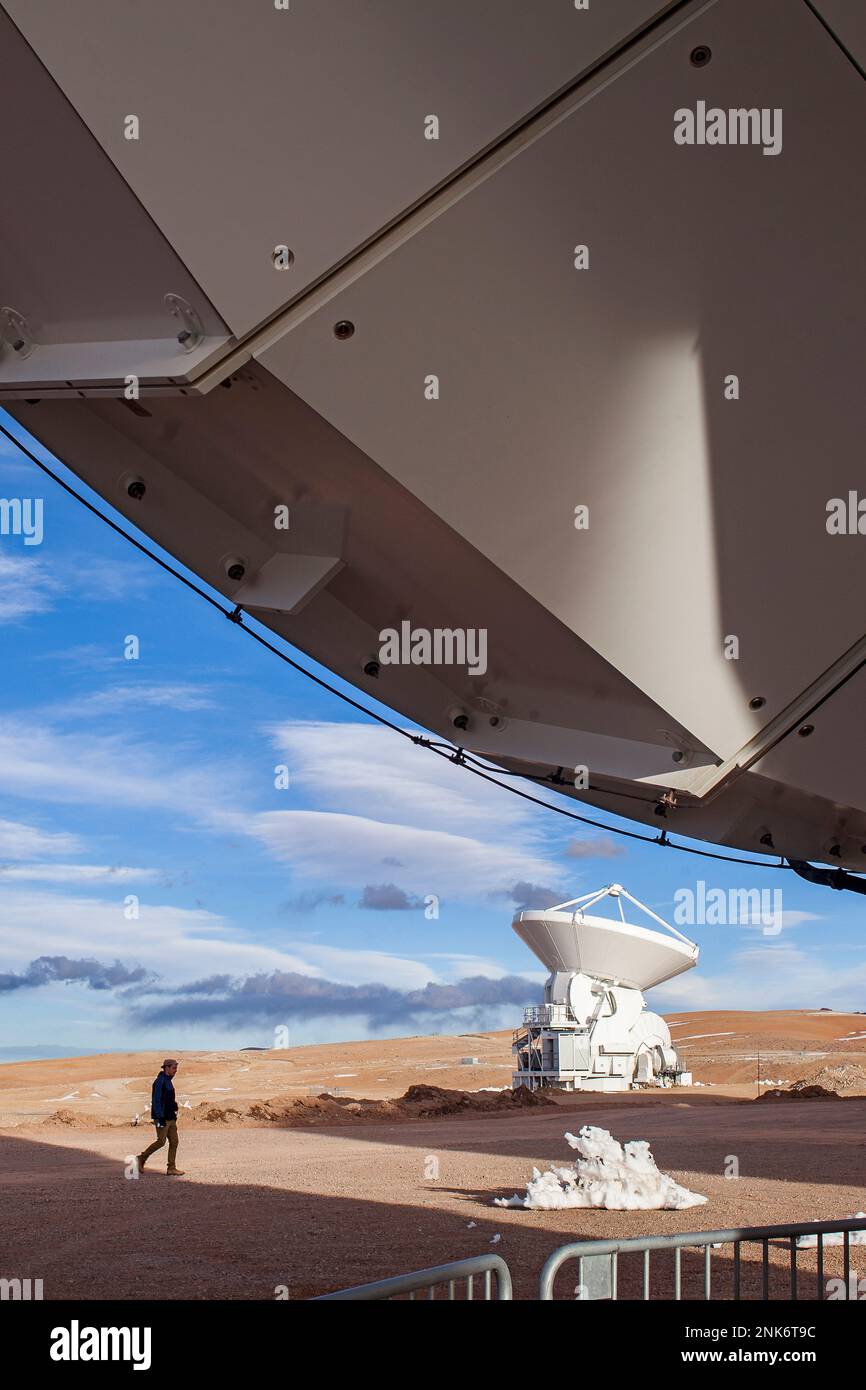 ALMA observatory, Antennas in plain of Chajnantor, 5000 meters of ...