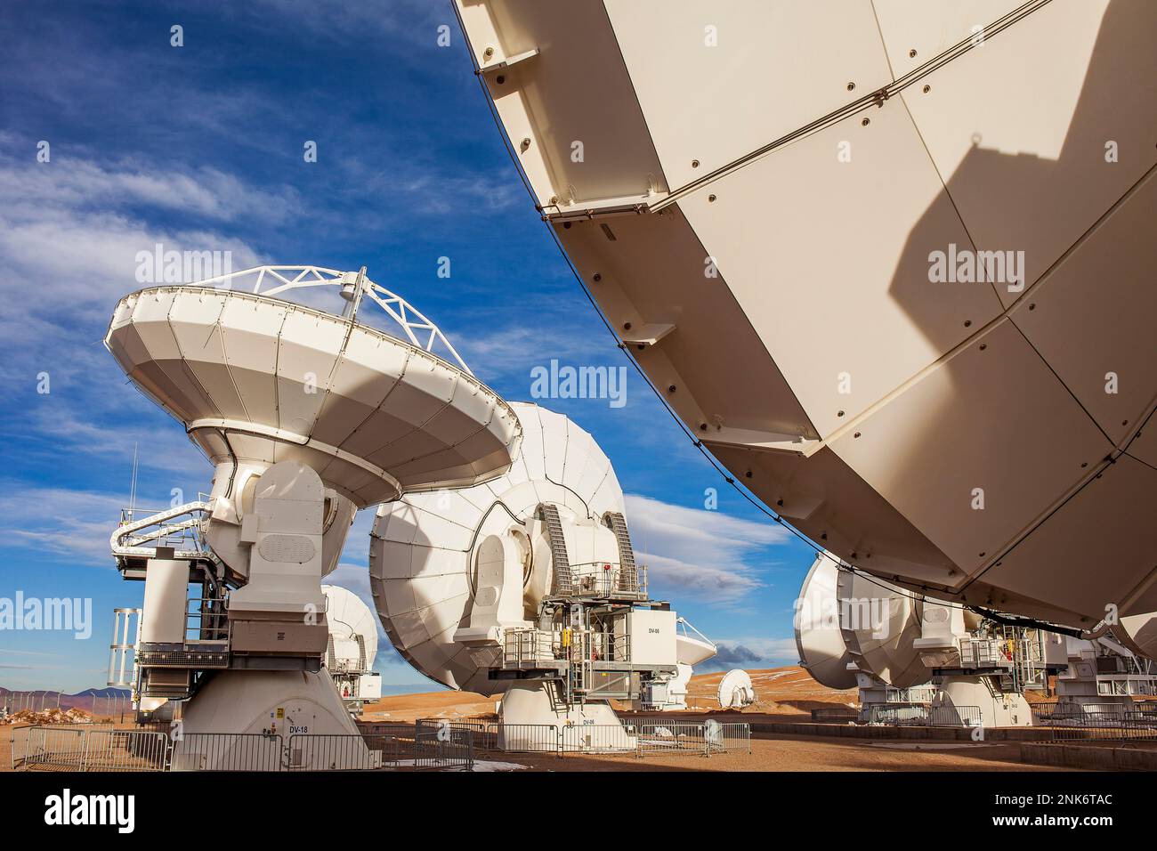 ALMA observatory, Antennas in plain of Chajnantor, 5000 meters of ...