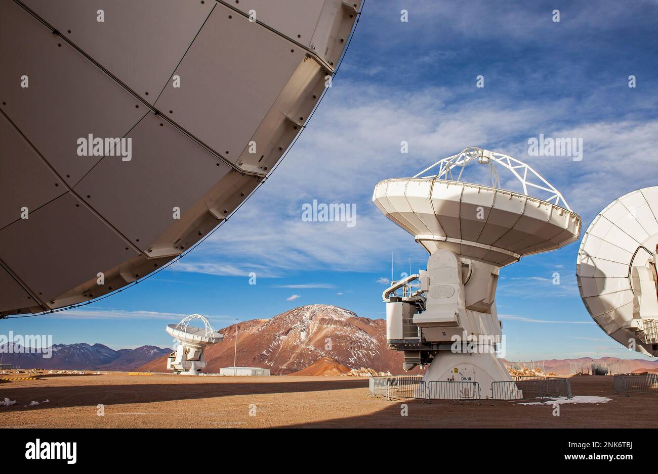 ALMA observatory, Antennas in plain of Chajnantor, 5000 meters of ...