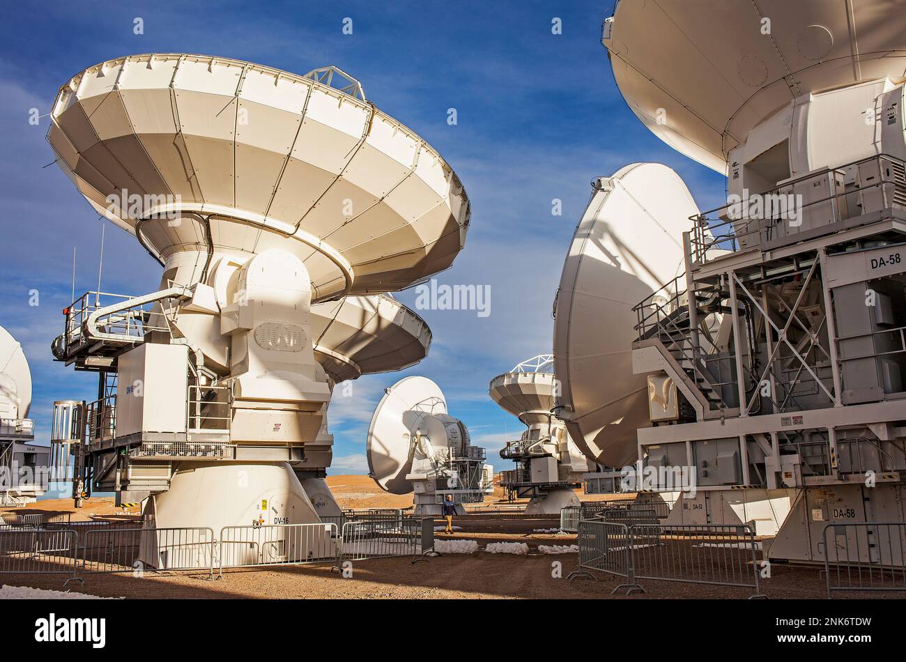 ALMA observatory, Antennas in plain of Chajnantor, 5000 meters of ...