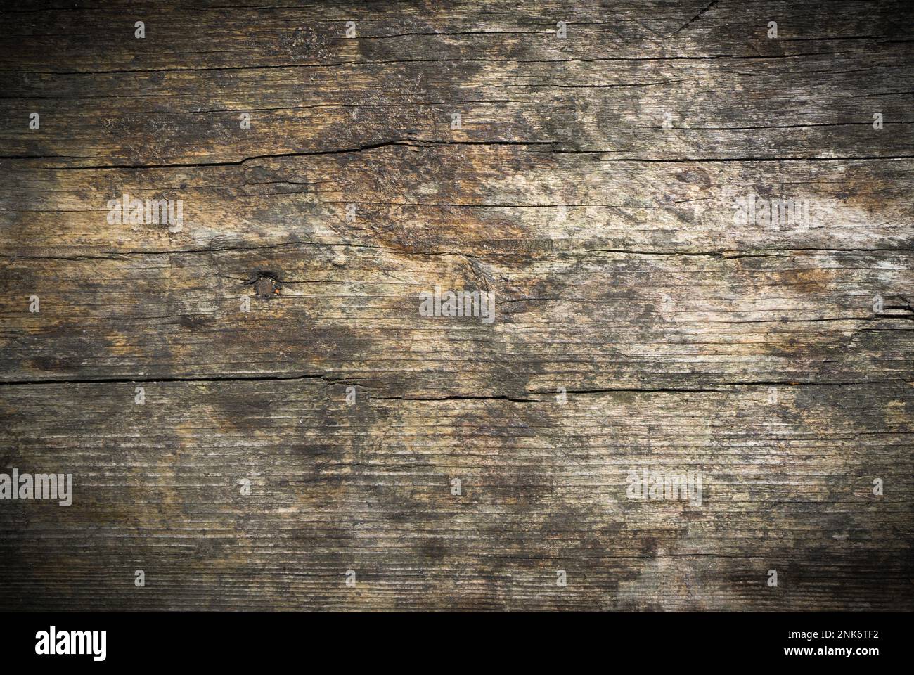 Old dark Rough rustic wooden textured background horizontal vignette ...