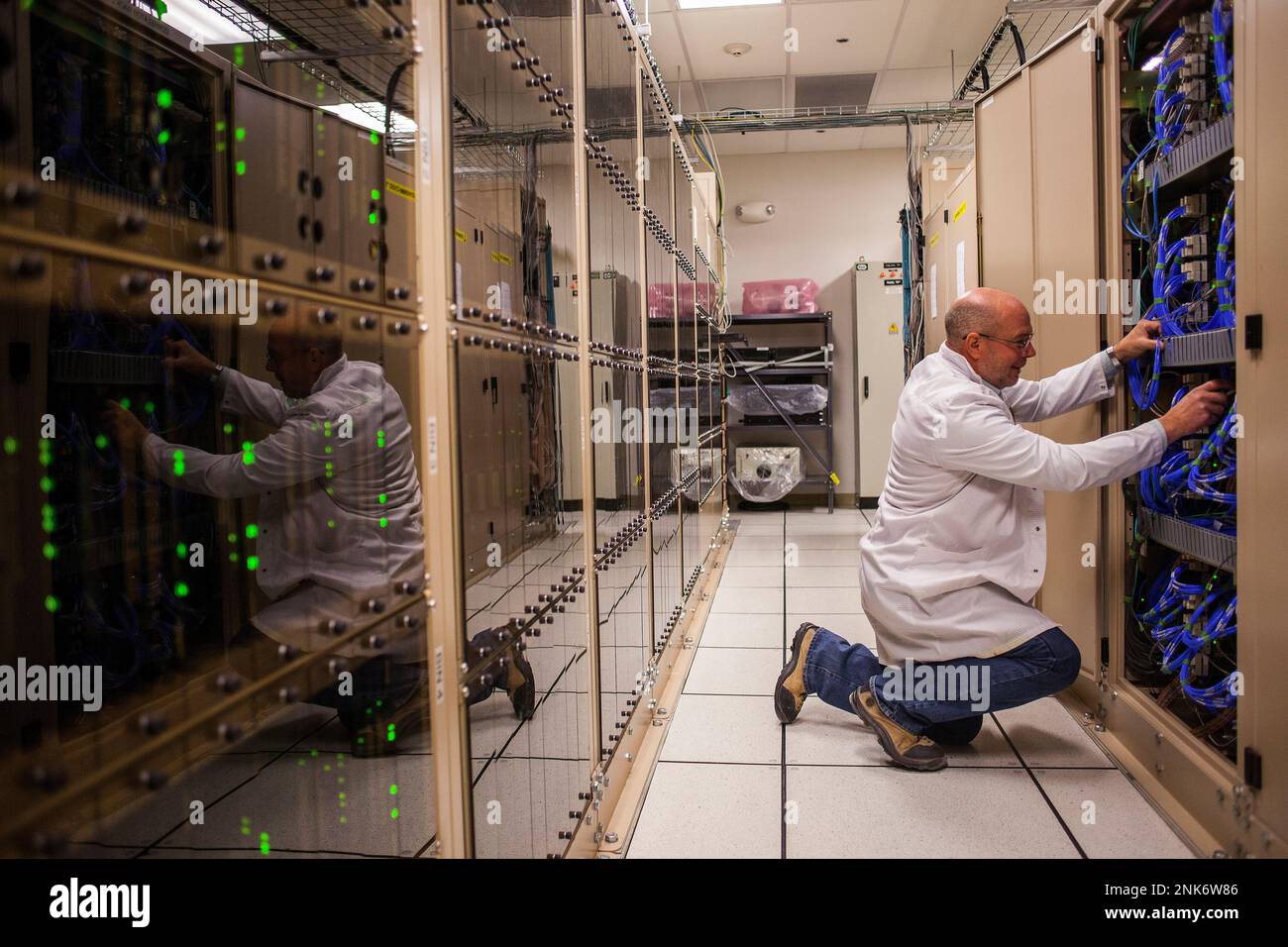 ALMA observatory, operator working, correlator (large computer) in ...