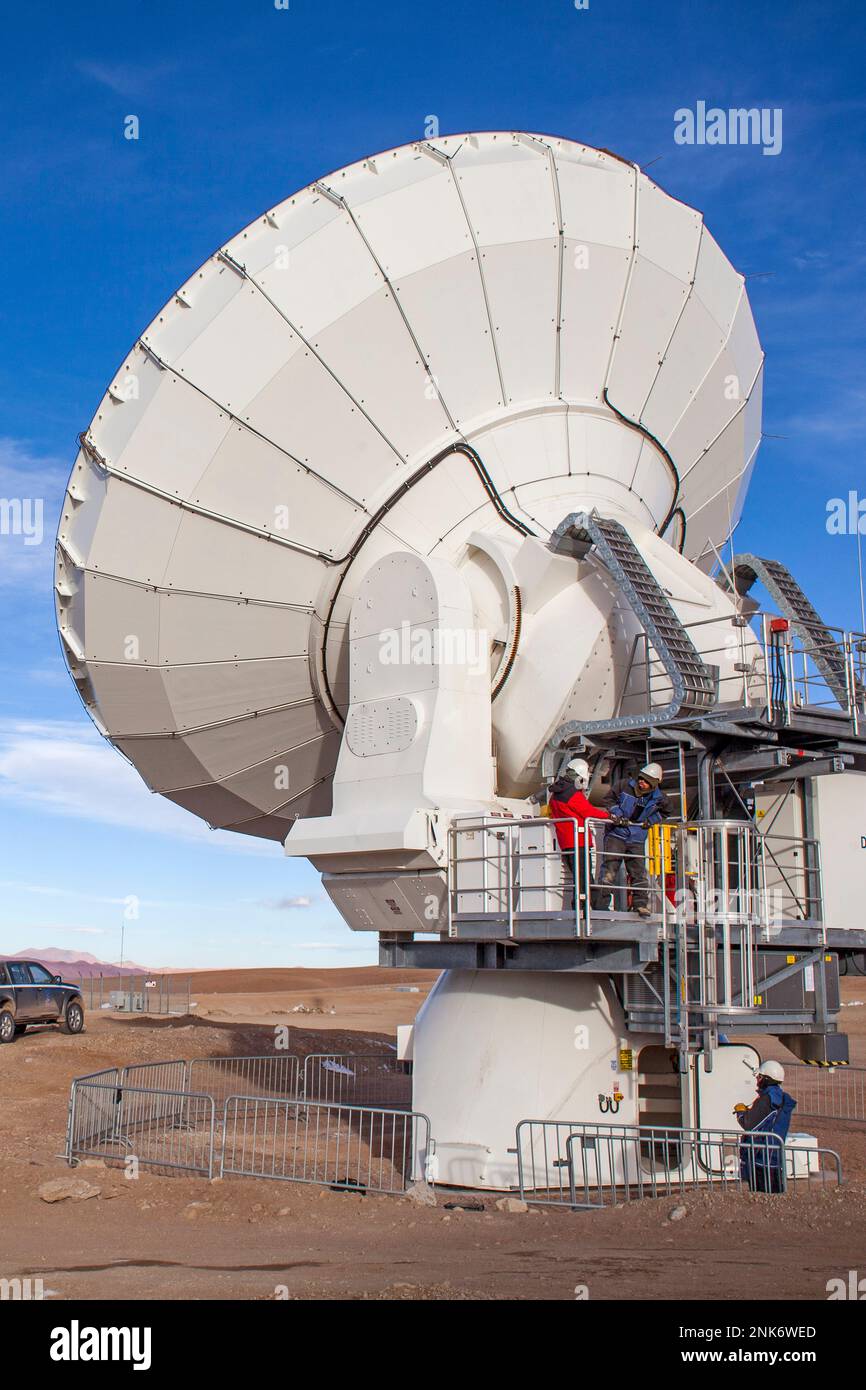 ALMA observatory, Antennas in plain of Chajnantor, 5000 meters of ... ALMA observatory, Antennas in plain of Chajnantor, 5000 meters of ...