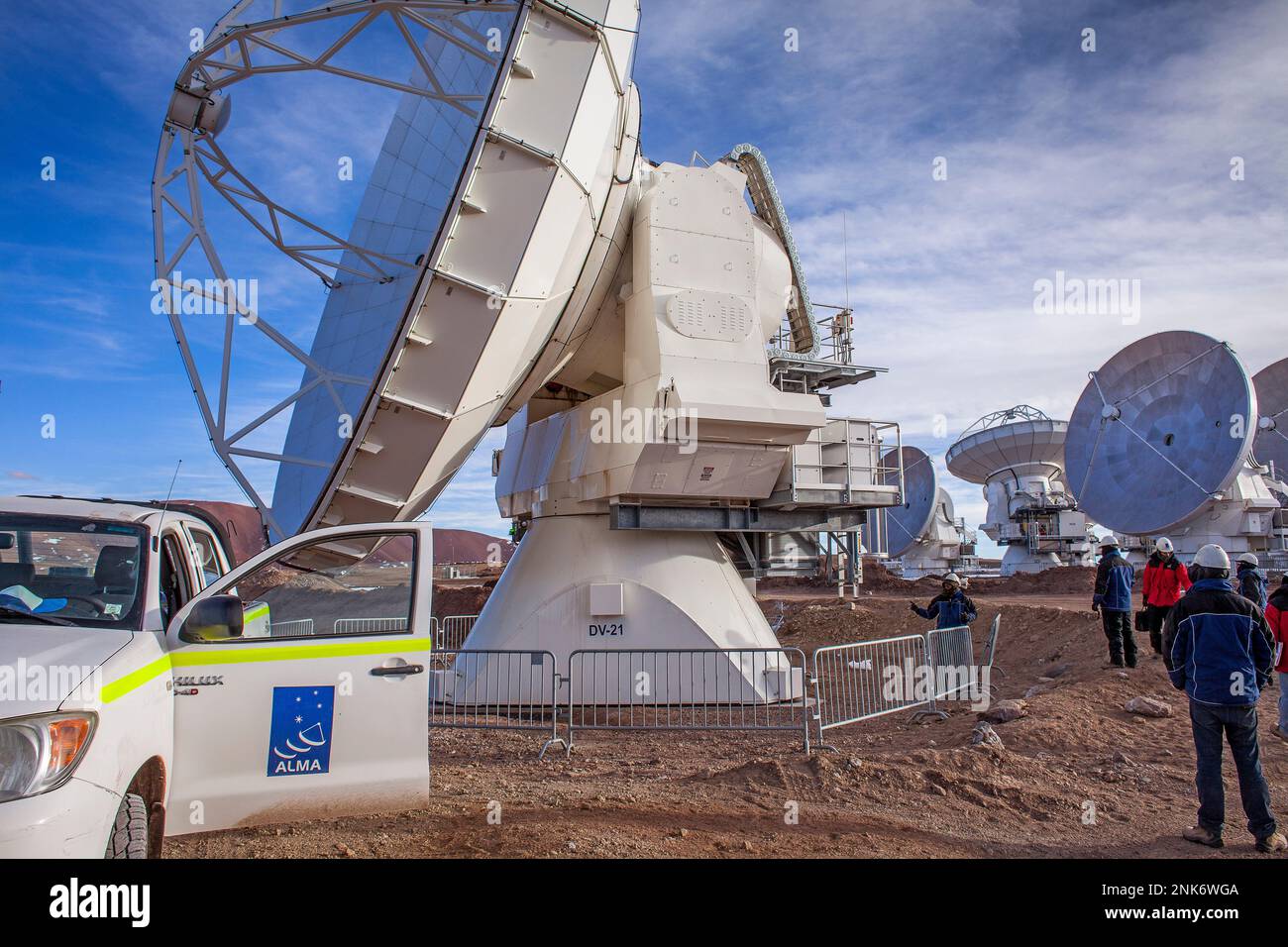 ALMA observatory, Antennas in plain of Chajnantor, 5000 meters of ...