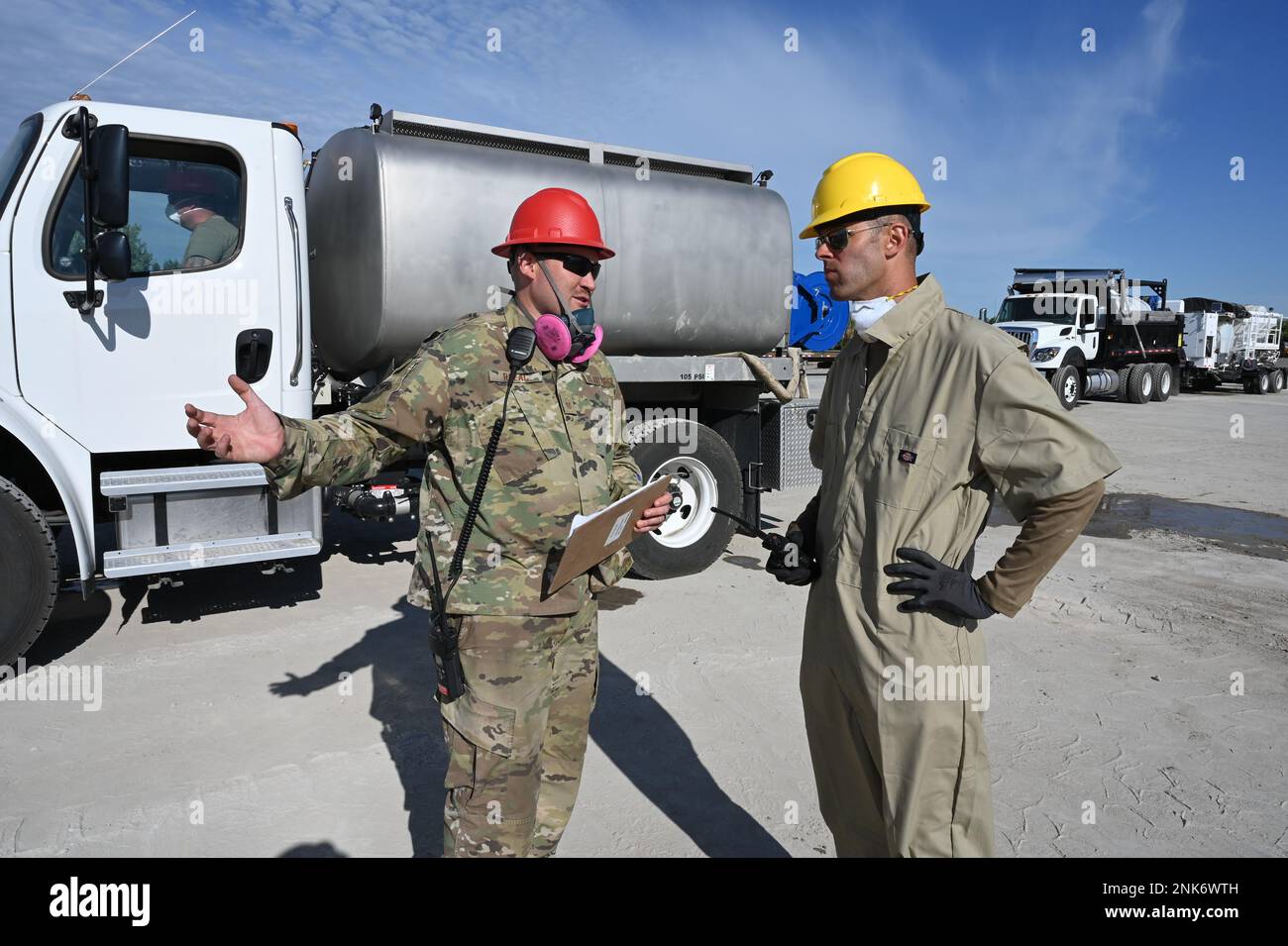 Master Sgt. Anthony Rezac, a 119th Civil Engineer training cadre, left ...